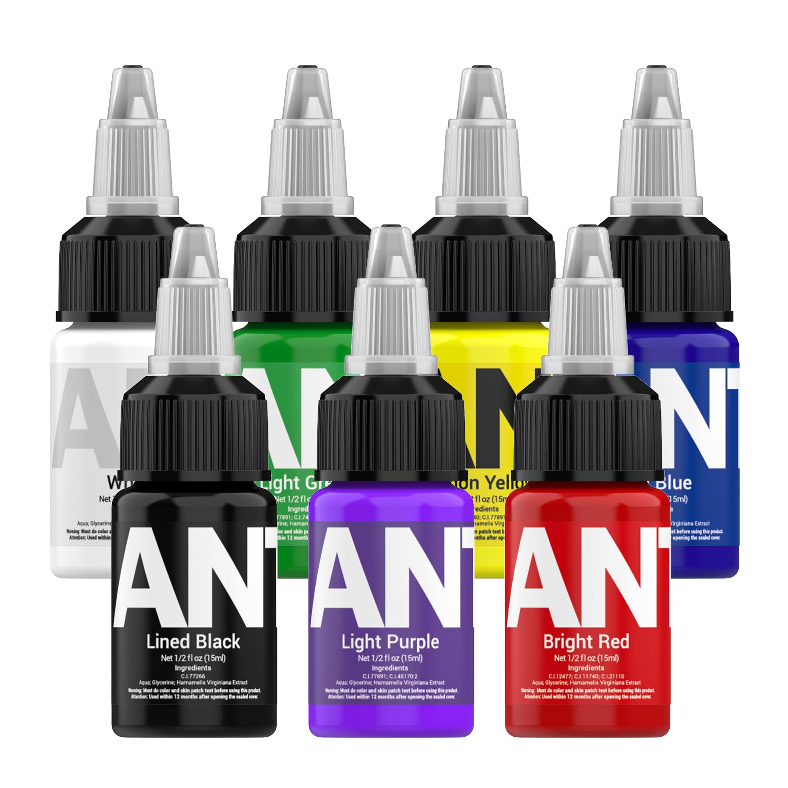 Amazon.com: ANTIKE Tattoo Ink Color Set 7 Colors 0.5oz 15ml/Bottle ...