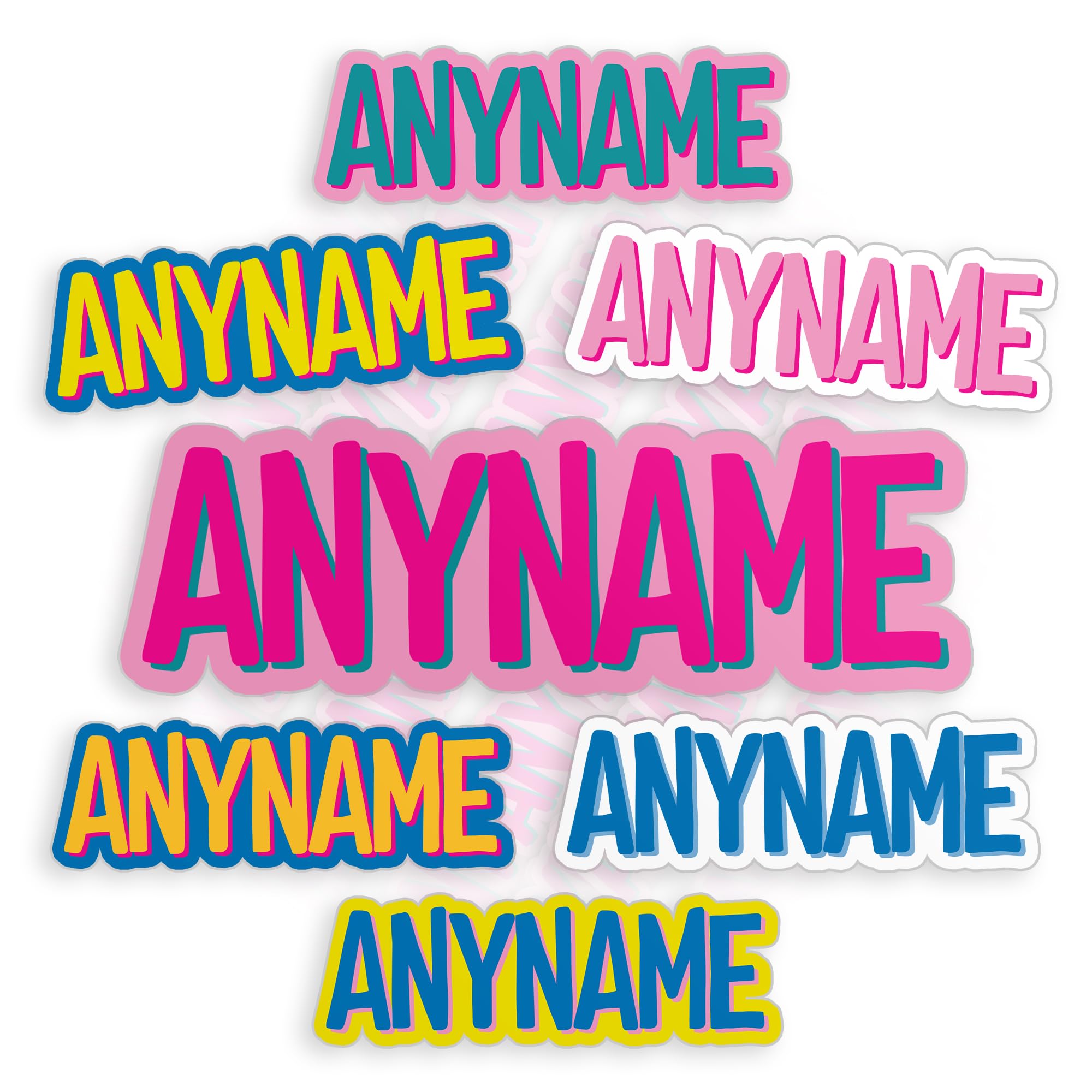 Amazon.com: Personalized Name Sticker. Custom Shadow Block Name Decal ...