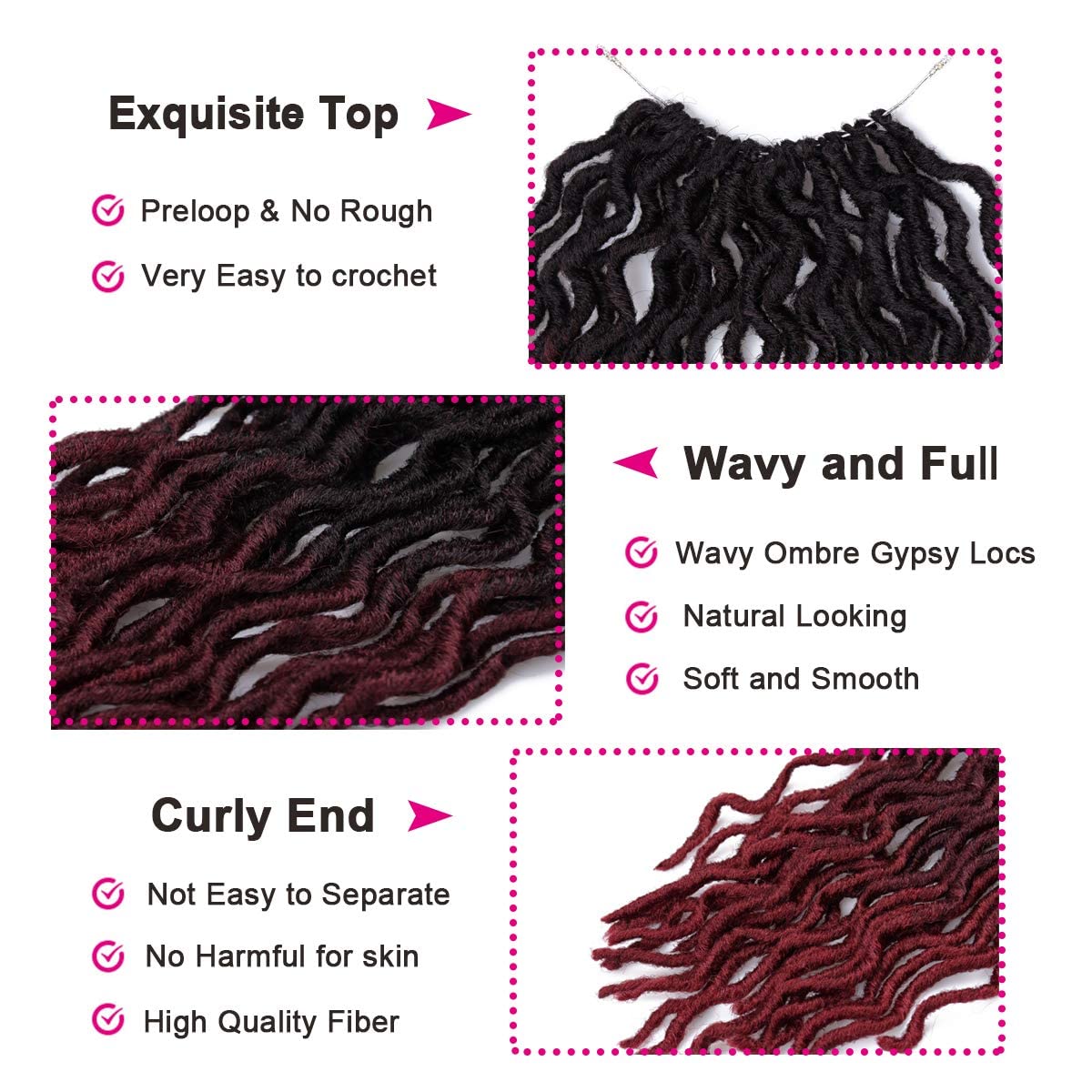 Buy 14 Inch Goddess Faux locs Crochet Hair 6 Packs/Lot Soft Gypsy Locs ...