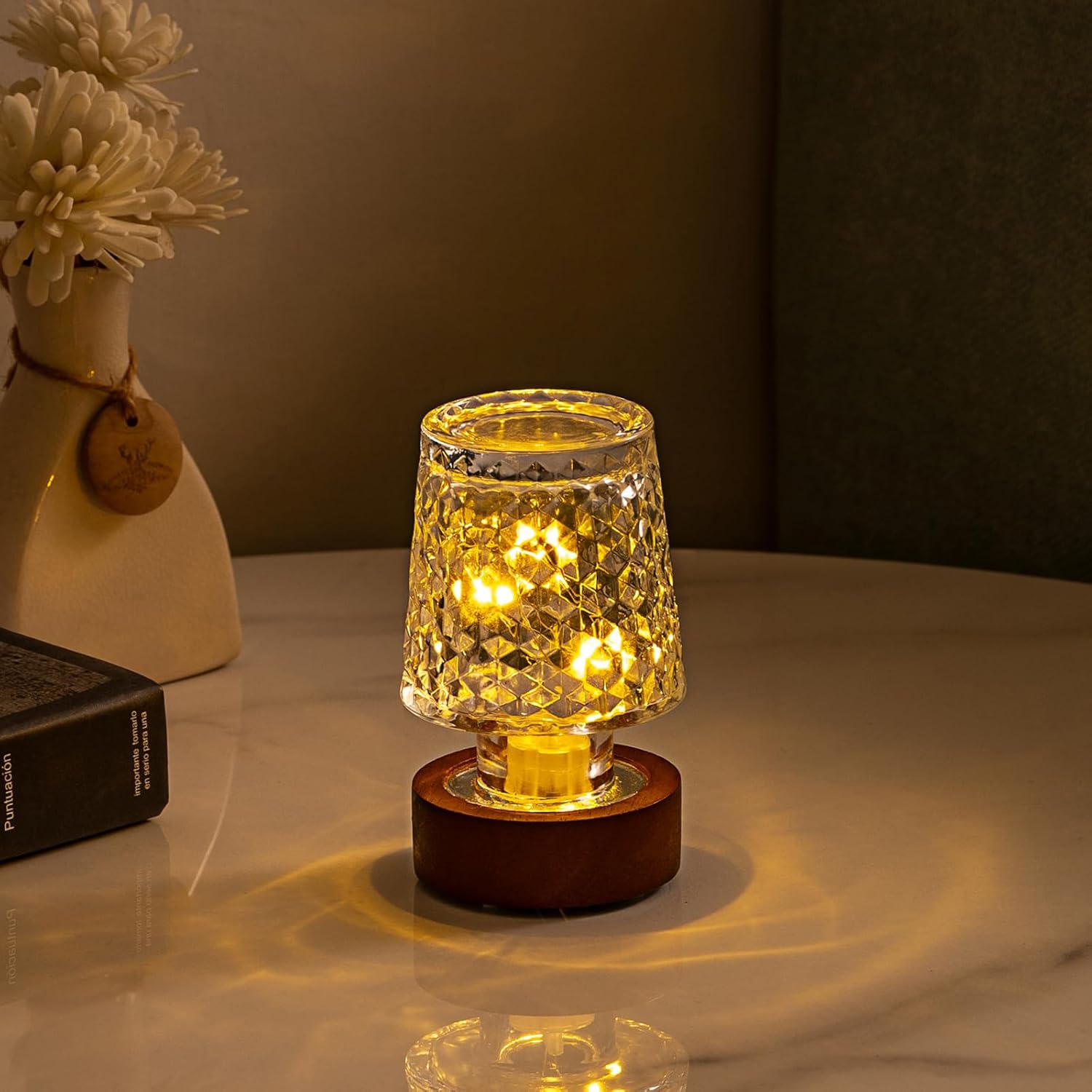 PWTZMYXGS Mini Warm Light Lamp Battery Operated Night Light with Timer ...