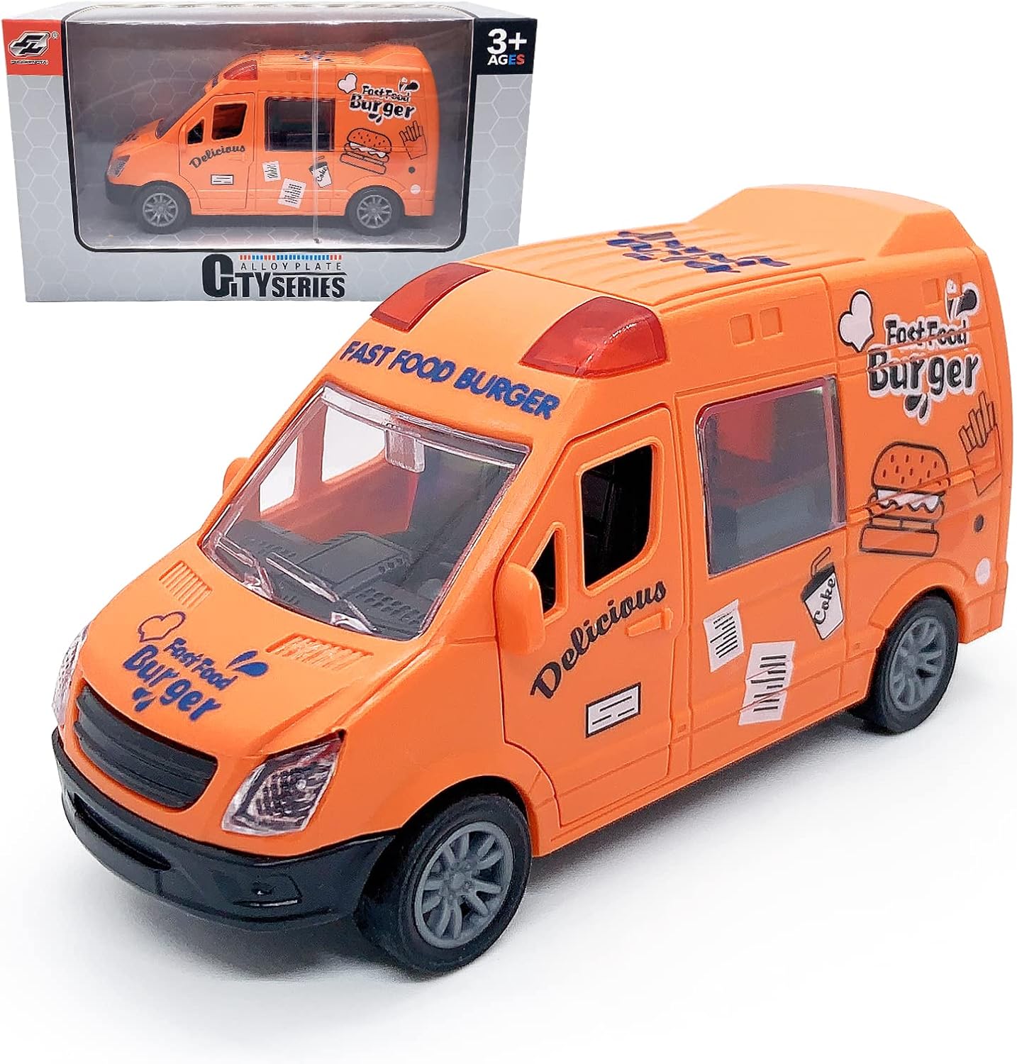 Amazon.com: Wikineon Fast Food Burger Toys, Garbage Truck, Police Car ...