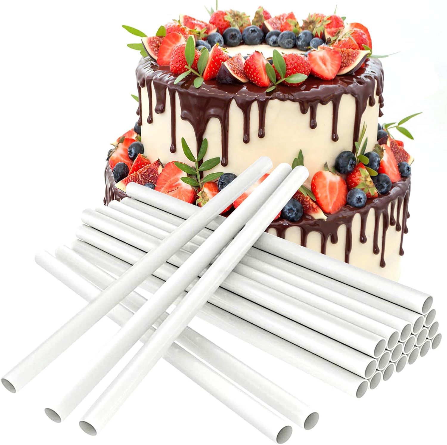 Amazon.com: 30 Pcs Cake Dowel Rods, 9.5 Inch Plastic Cake Support Rod ...