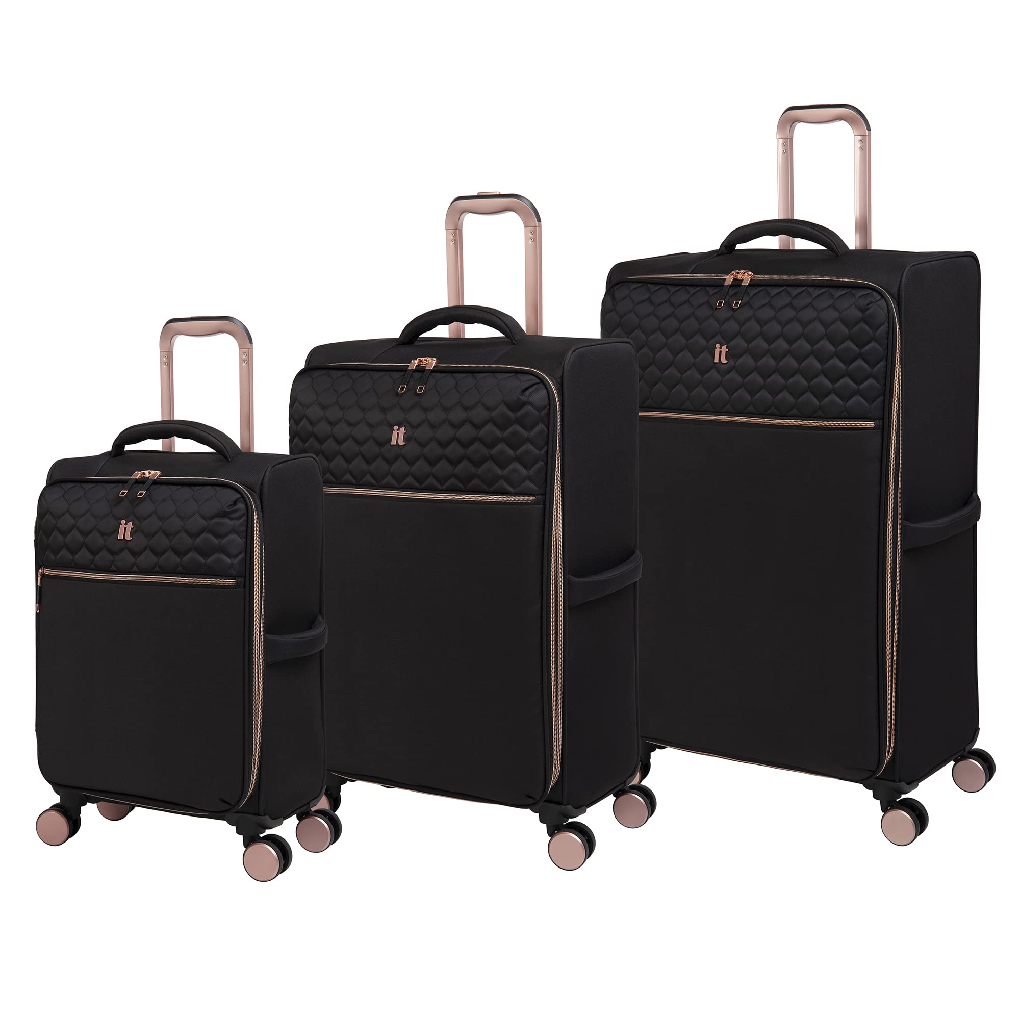 it luggage Divinity II 8 Wheel Expandable Spinner Set, Black (Pack of 3 ...