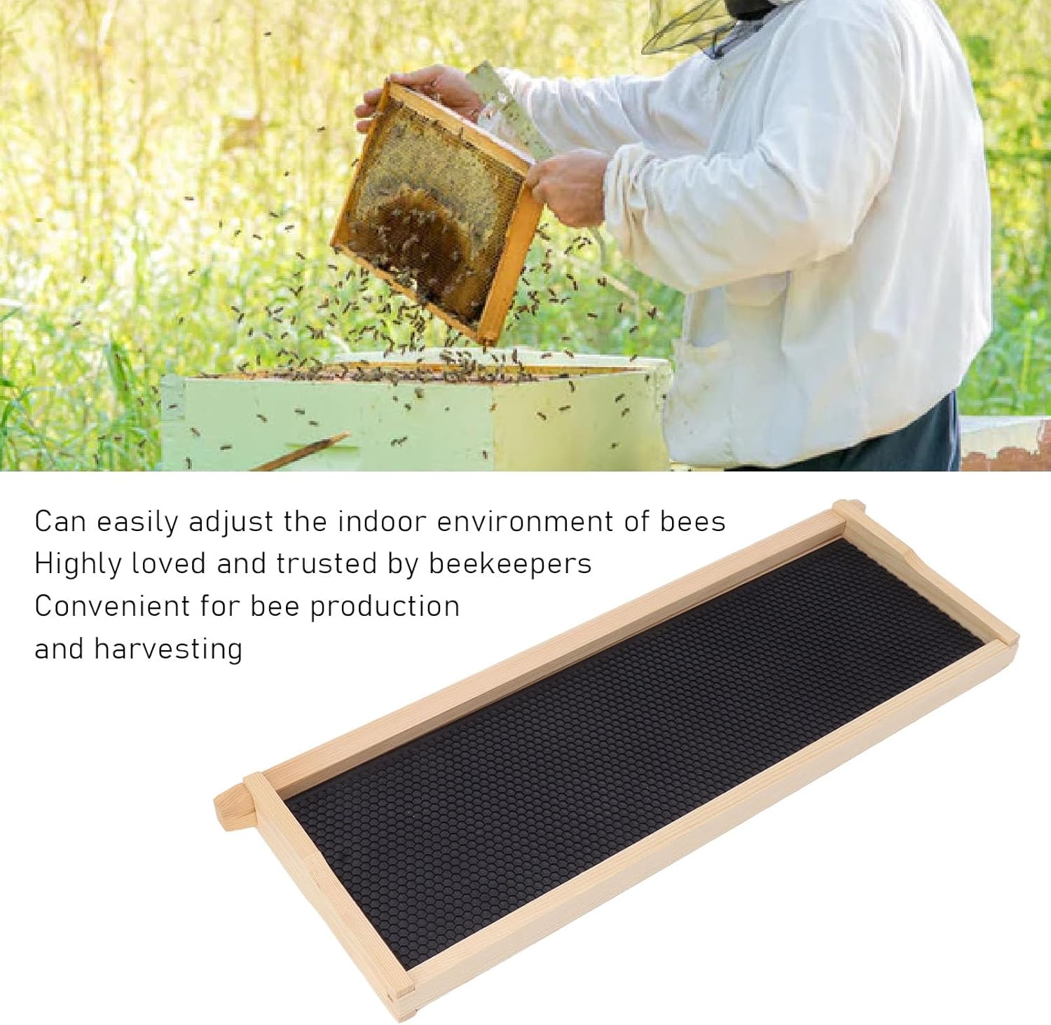 TOPINCN 10 Set Beehive Frames and Foundations Nest Foundation Sheets ...
