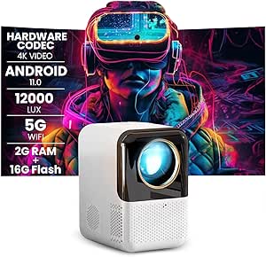 Portable Mini Projector, Android WiFi Projector Home Stand Ceiling Full ...