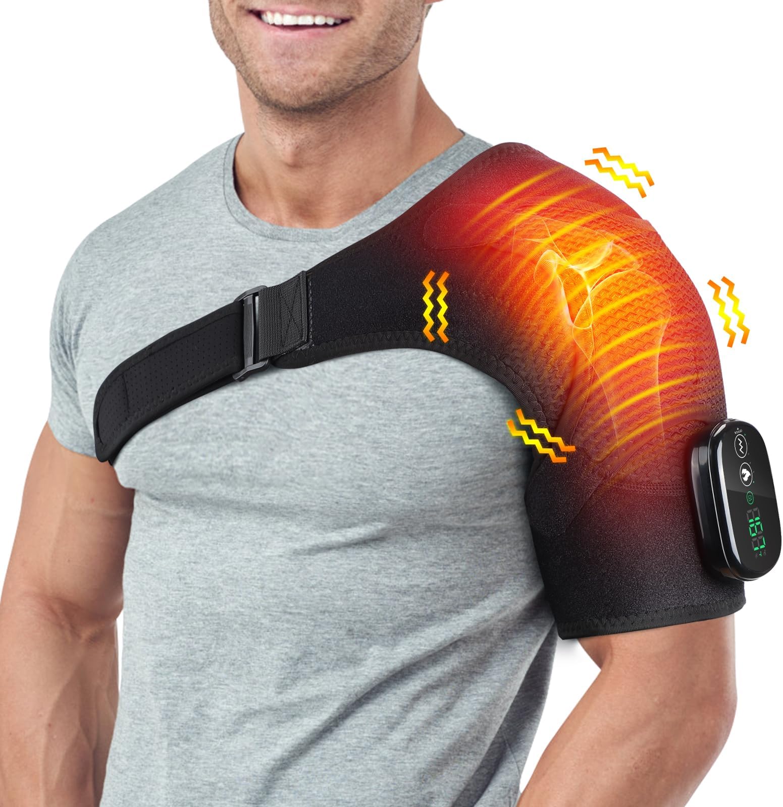 Amazon.com: Cordless Heated Shoulder Wrap Massager, Rechargeable ...