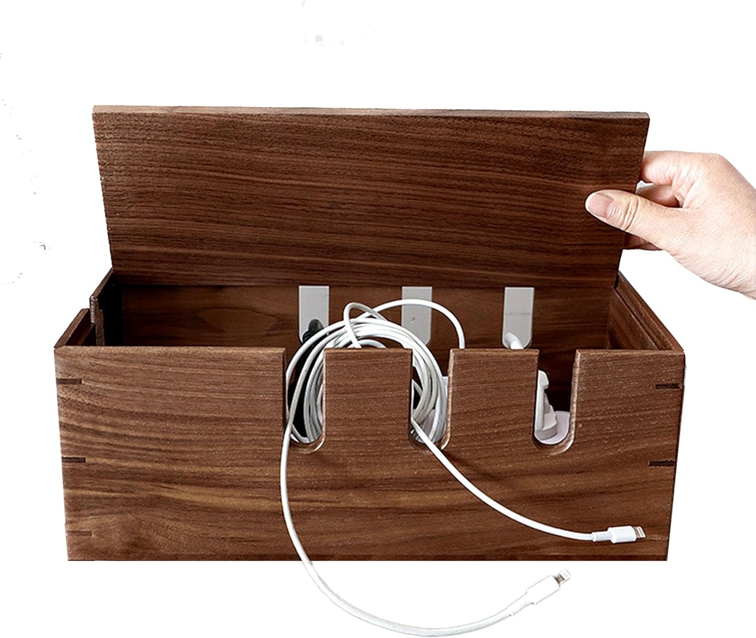 Amazon.com: Wood Cable Management Box - QZRUO Walnut Extra Large Cord ...