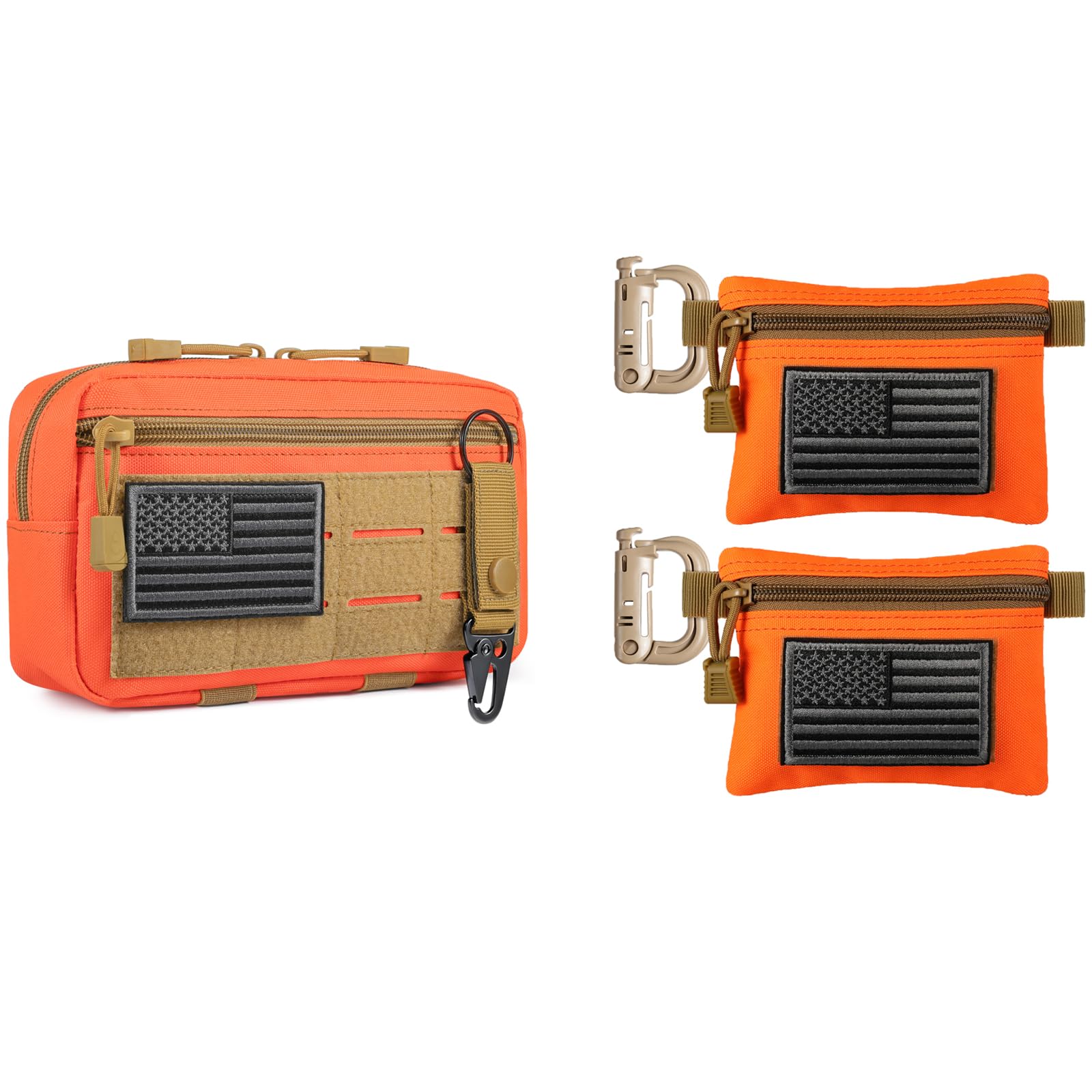 Amazon.com : FRTKK Tactical Molle Admin Pouch with USA Flag Patch and ...