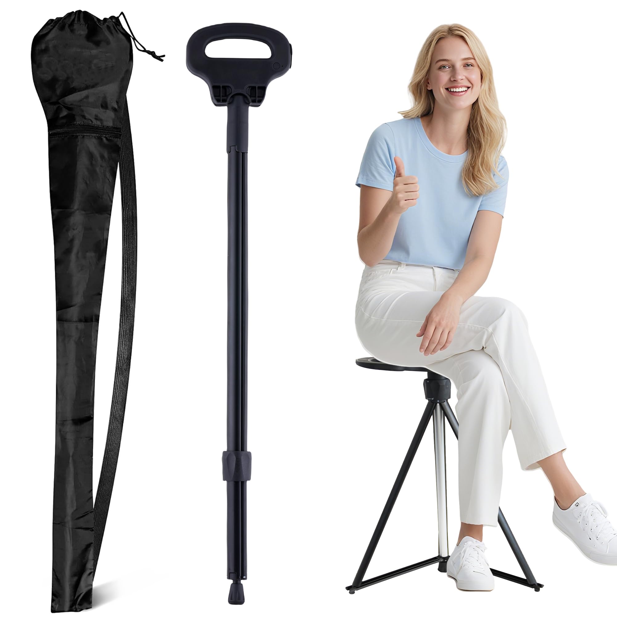 Amazon.co.jp: ALEVMOOM 杖チェア ウォーキングスツール 大人用