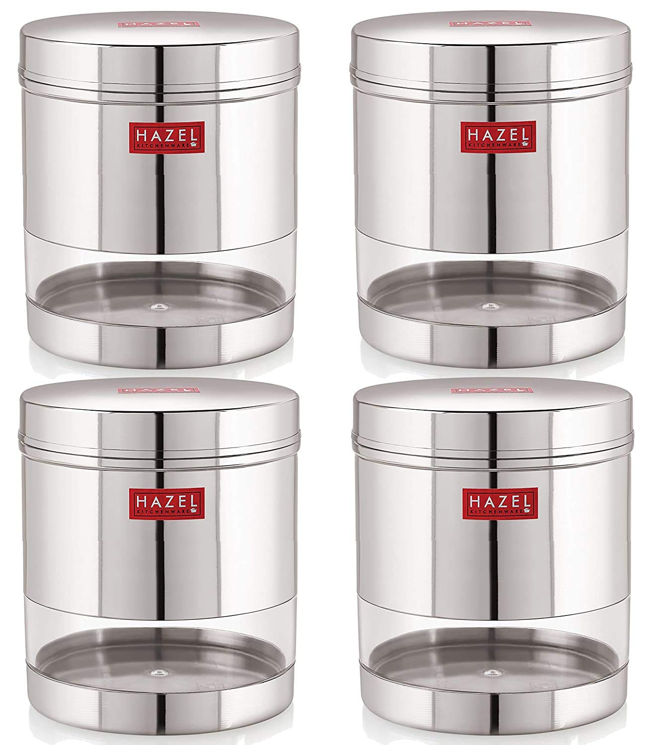 Buy HAZEL Stainless Steel Transparent Wide Mouth See Through Container ...