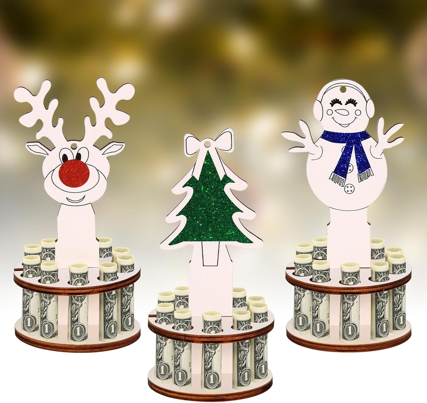 3Pcs Christmas Money Holders for Cash Gift, Double Layer Cash Holder ...