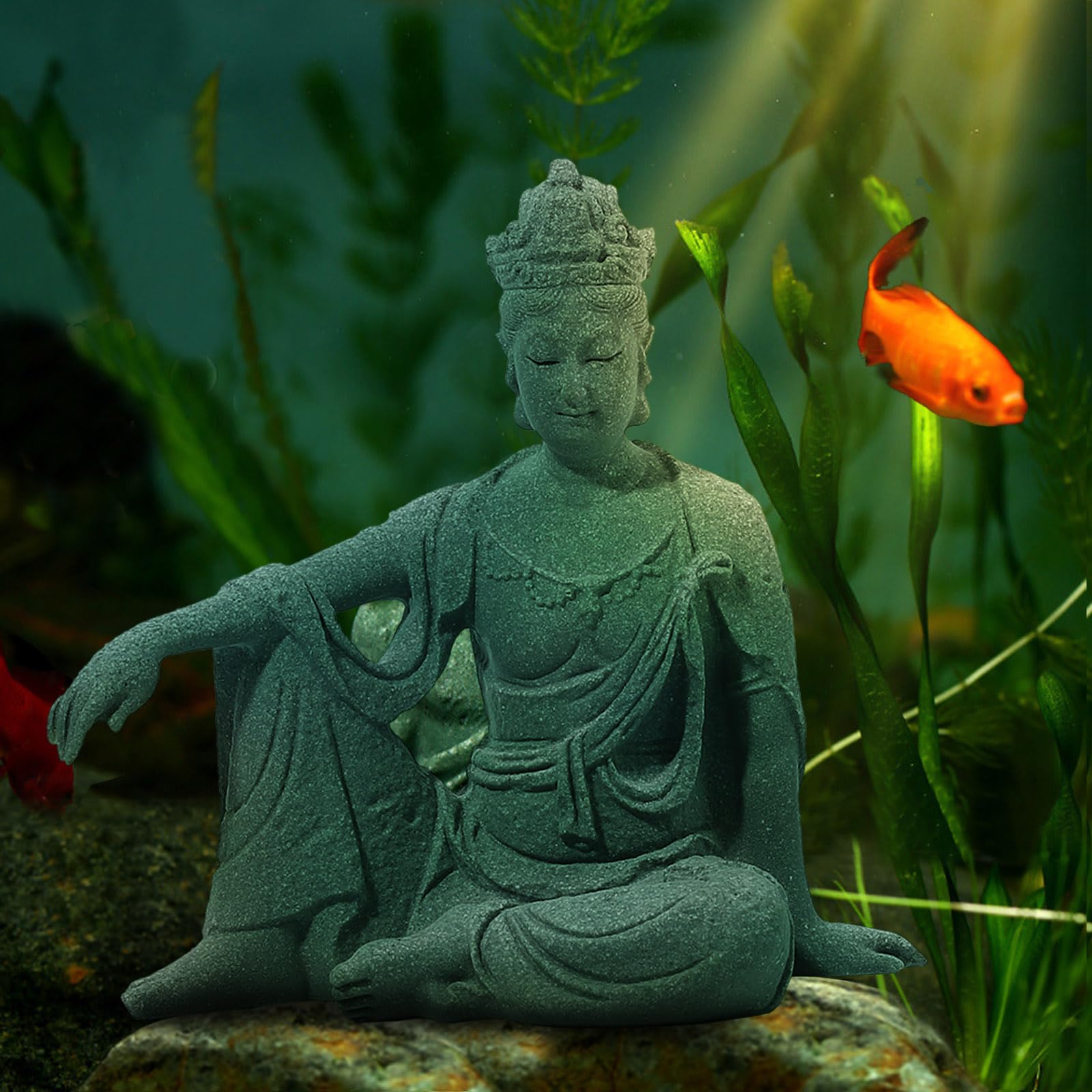 Amazon.com: Fish Tank Buddha Statue Ornament,Zen Garden Aquarium Decor ...