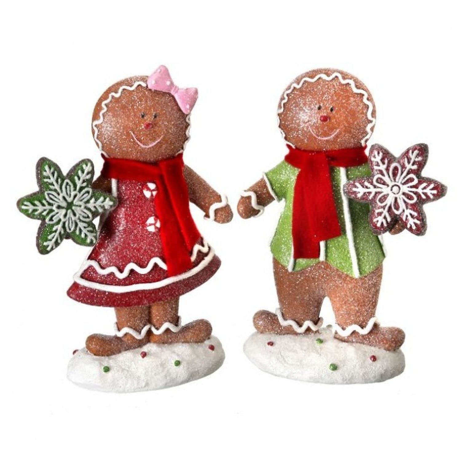 Regency International 8.5" Resin Gingerbread Couple with Cookies, S/2 ...