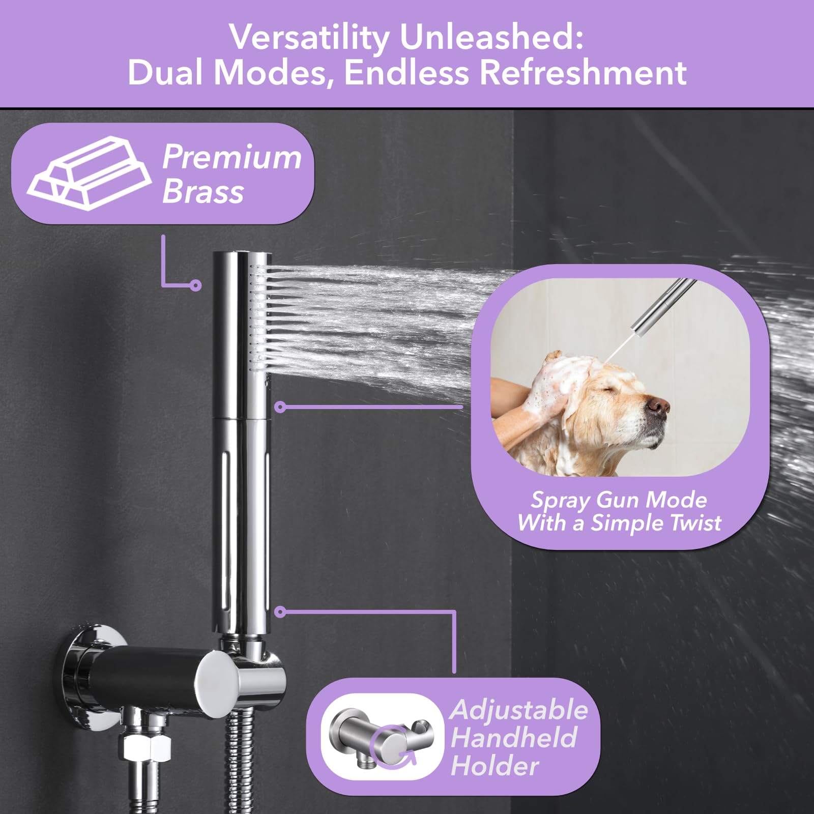 Snapklik.com : VANFOXLE Shower Faucets Sets Complete Chrome Shower System, Push Button Diverter ...