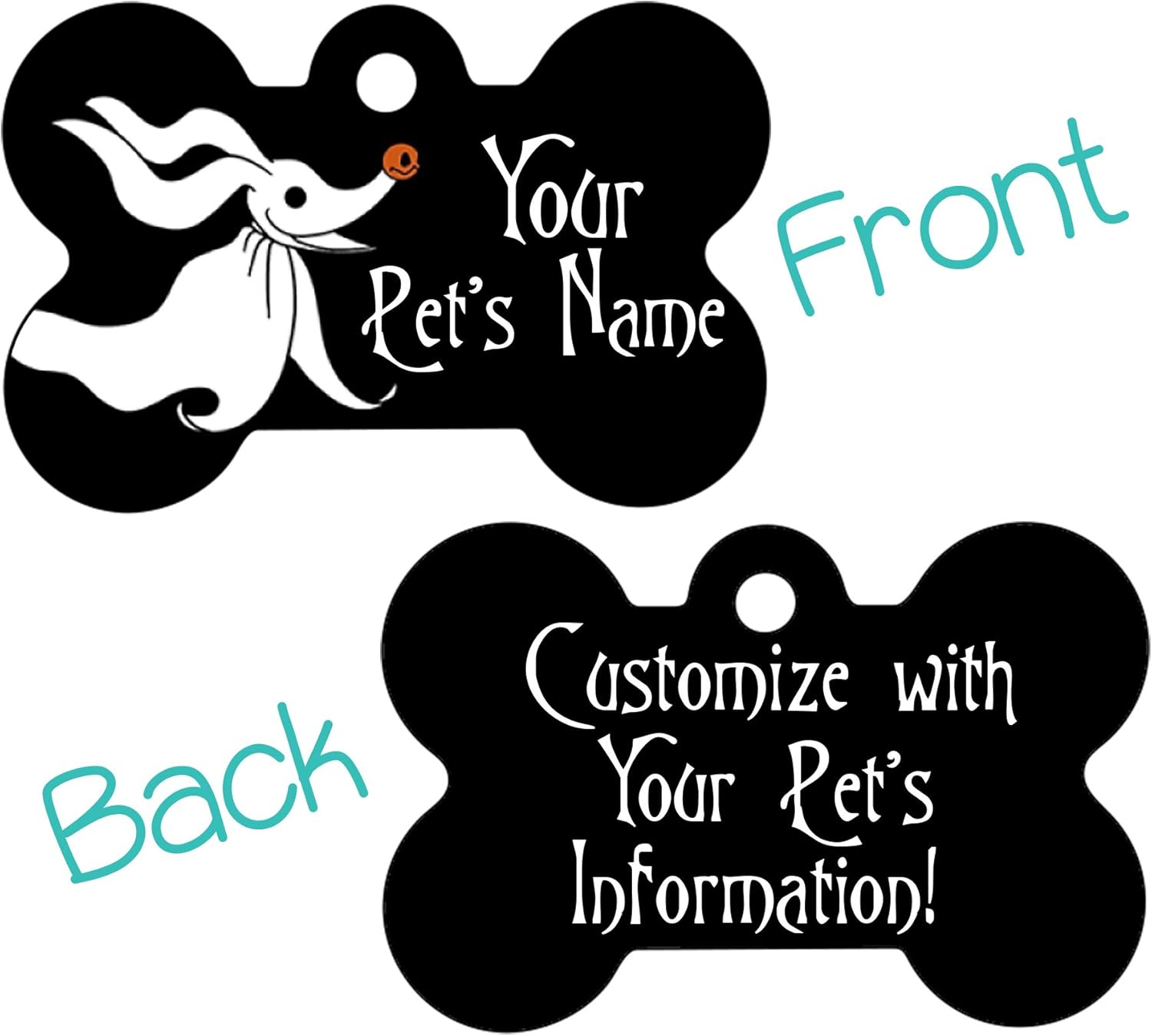 Amazon.com : uDesignUSA Double Sided Bone Shaped Pet ID Tags for Dogs ...