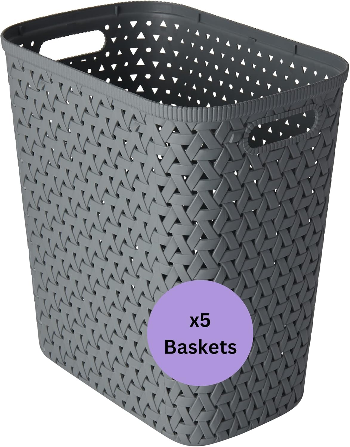 Store & Order Stackable Medium Storage Basket x5, Decorative Plastic ...