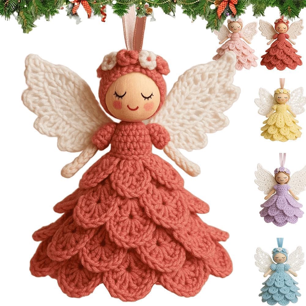 Amazon.com: DIY Crochet Angel Ornament Kit, Crochet Craft Kit with Yarn ...