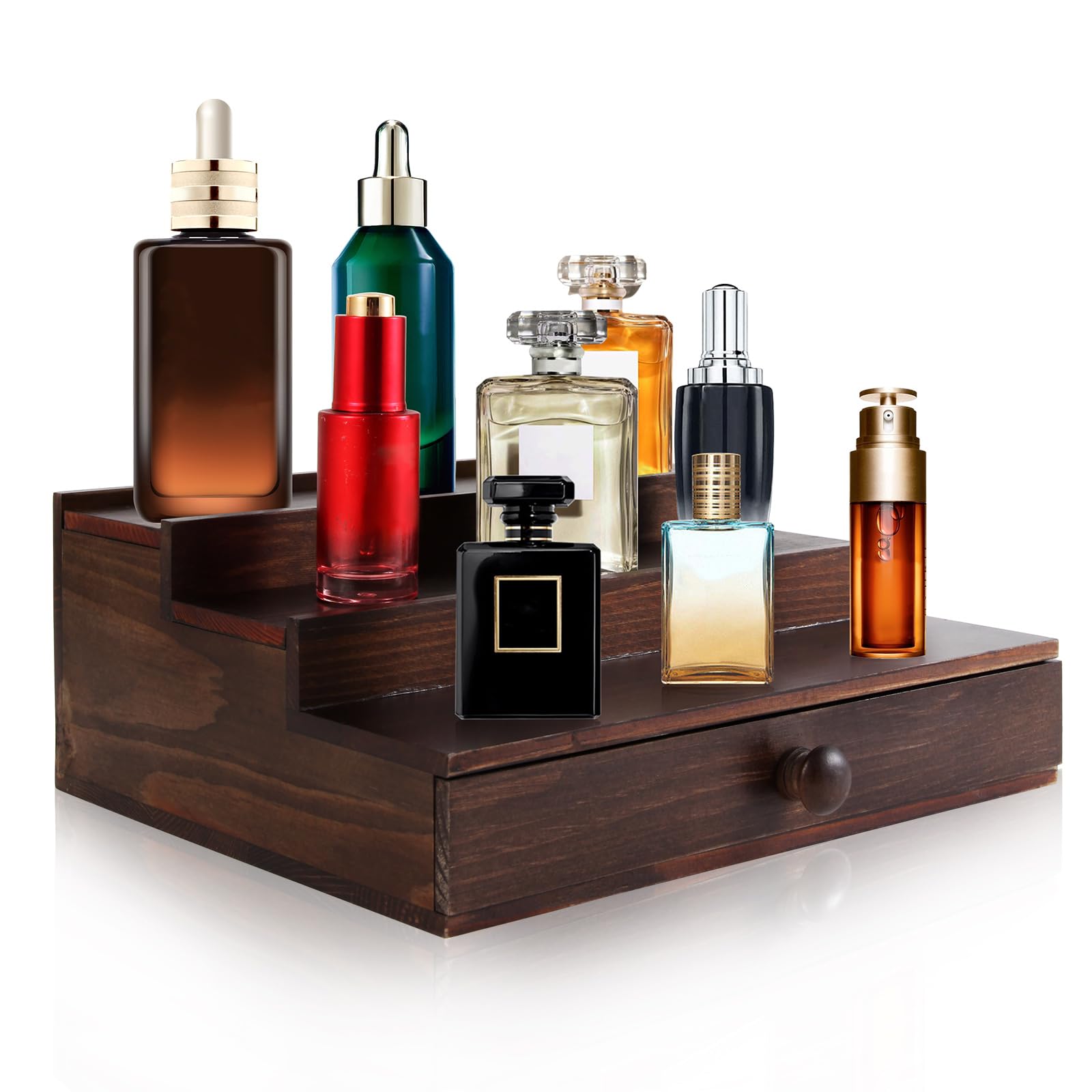 Amazon.com: Decolore Vintage Wooden Cologne Organizer for Men 3 Tier ...