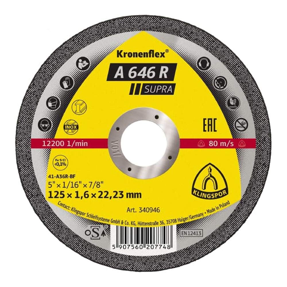 Klingpsor 340942 Kronenflex A 646 R Supra Cranked Cutting Discs 230 mm ...