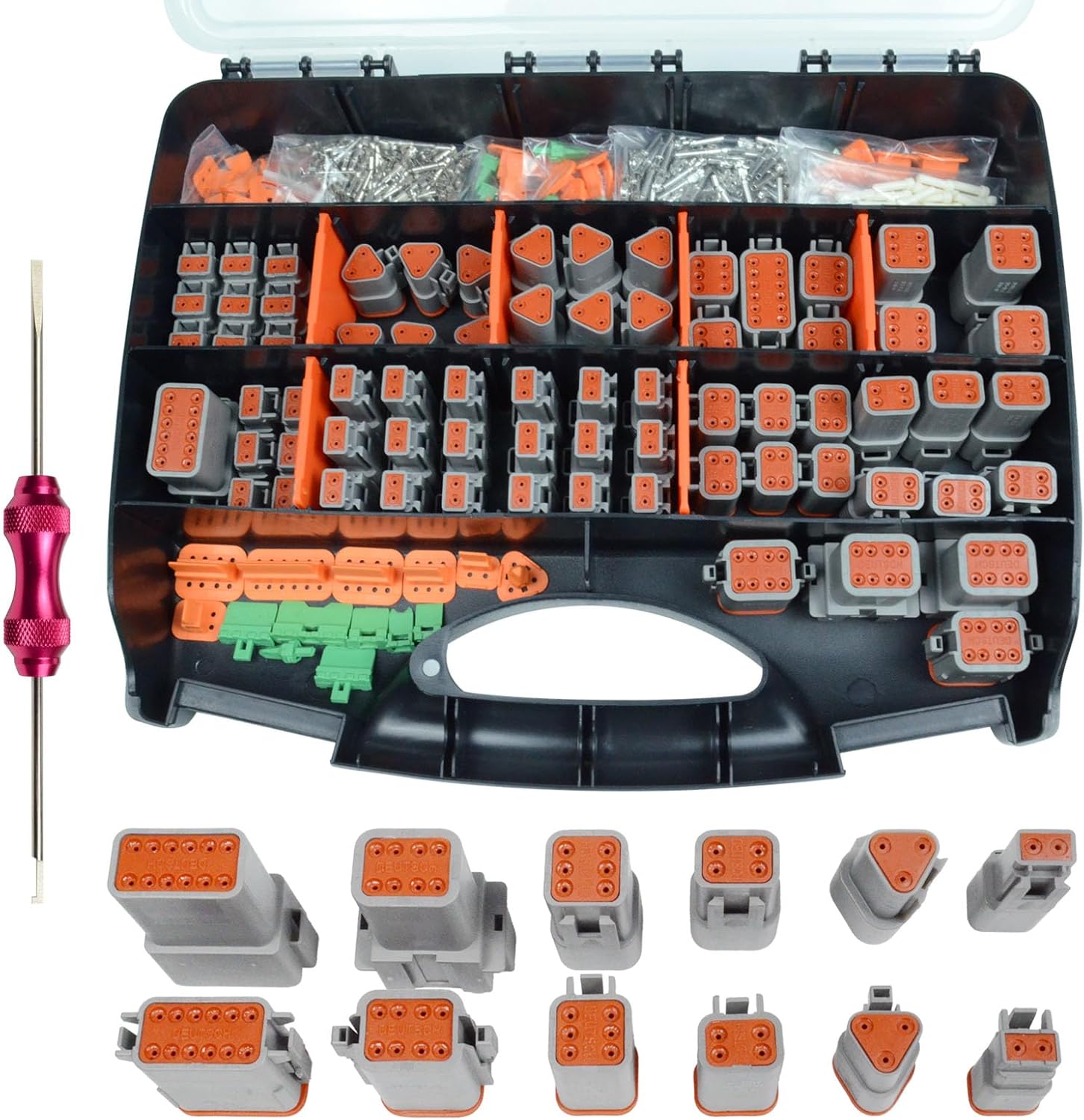 Amazon.com: 422 PCS Deutsch Connector Kit, 2 3 4 6 8 12 Pin Grey DT ...