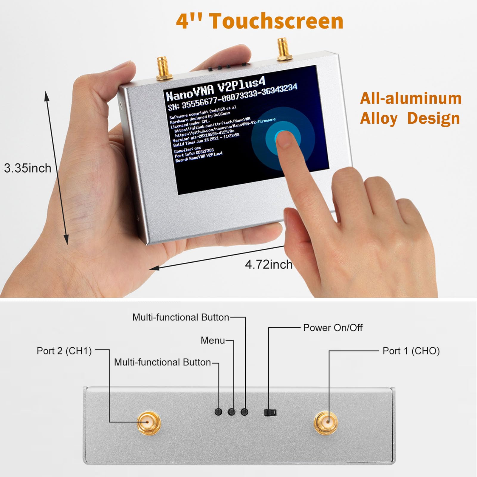 Snapklik.com : Upgraded AURSINC NanoVNA V2 PLUS4 Vector Network ...