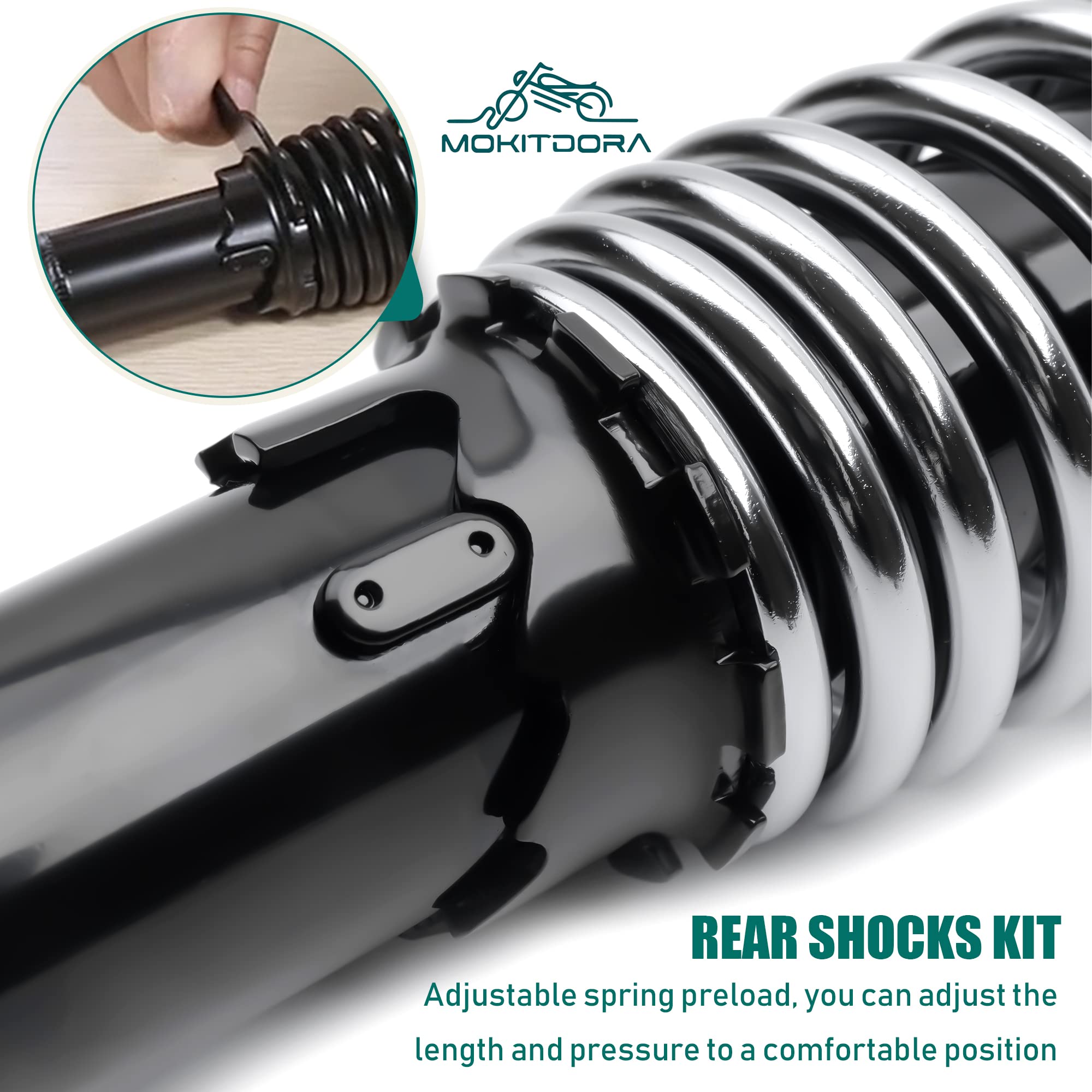 MoKitDora Motorcycle Rear Harley Lowering Slammer Shock 10.5â€?/267mm ...