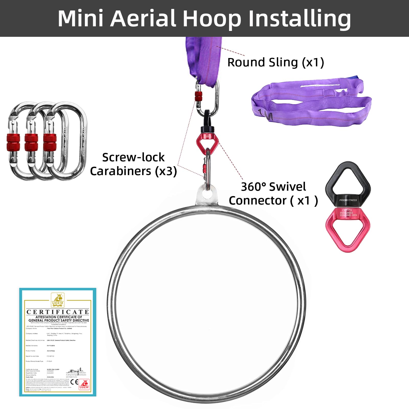 Snapklik.com : Mini Lyra Hoop Set, 17 Inch Small Hoop Kit, Circus ...