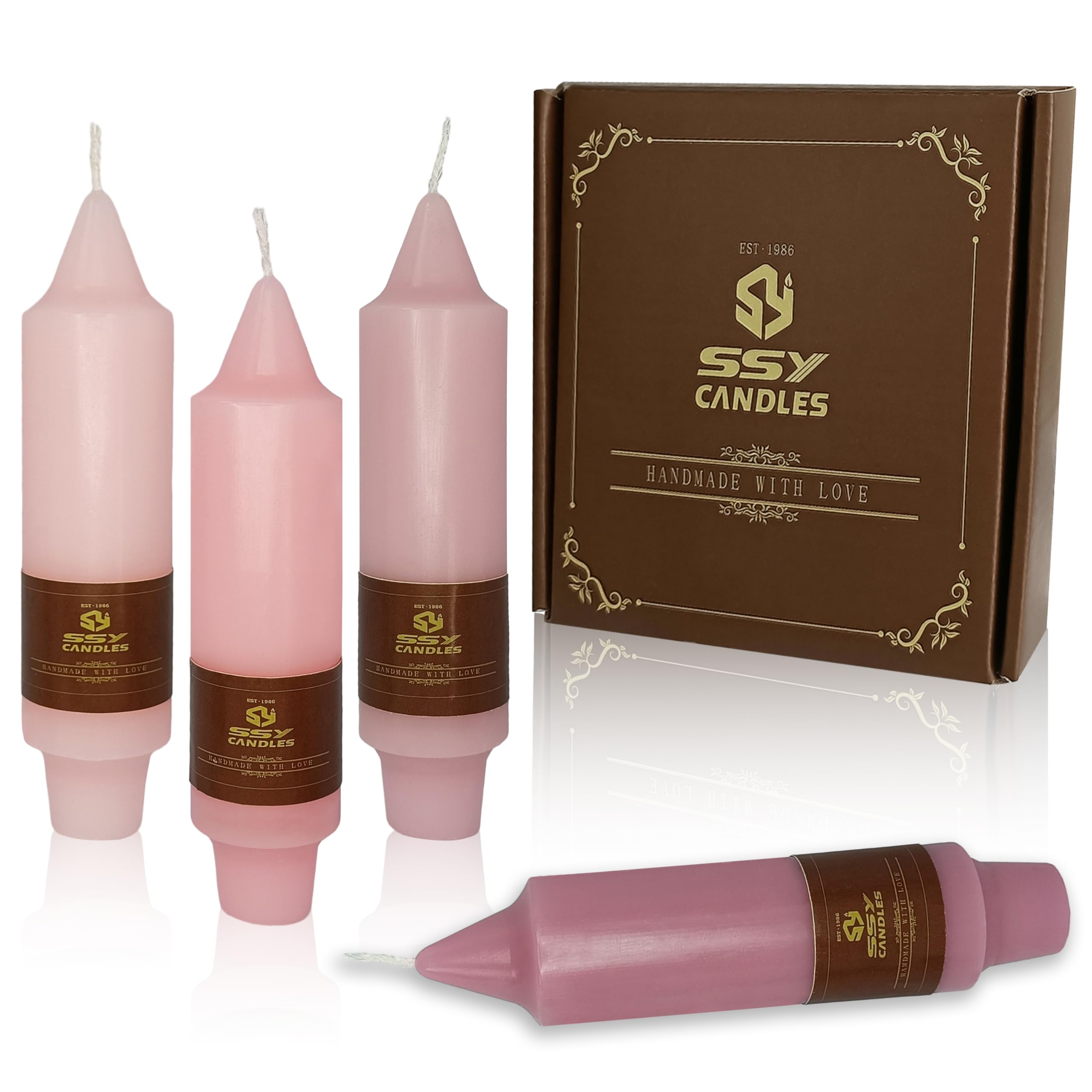 Amazon.com: Short Taper Candle Pink Candle Sticks Colored Candlesticks ...