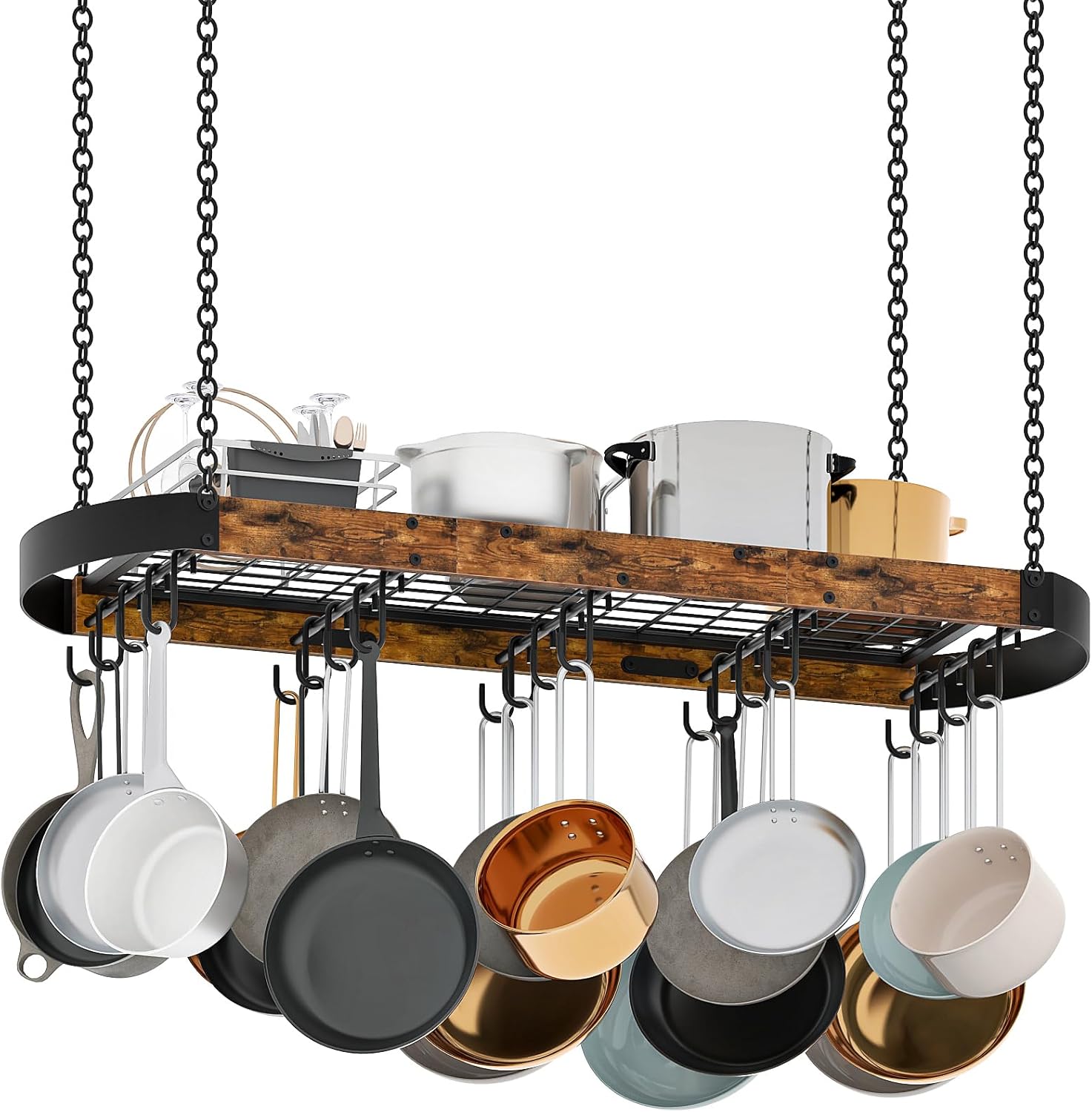 Amazon.com: CHOEZON 39.4-Inch Hanging Pot Rack, Space-Saving Pot Hanger ...