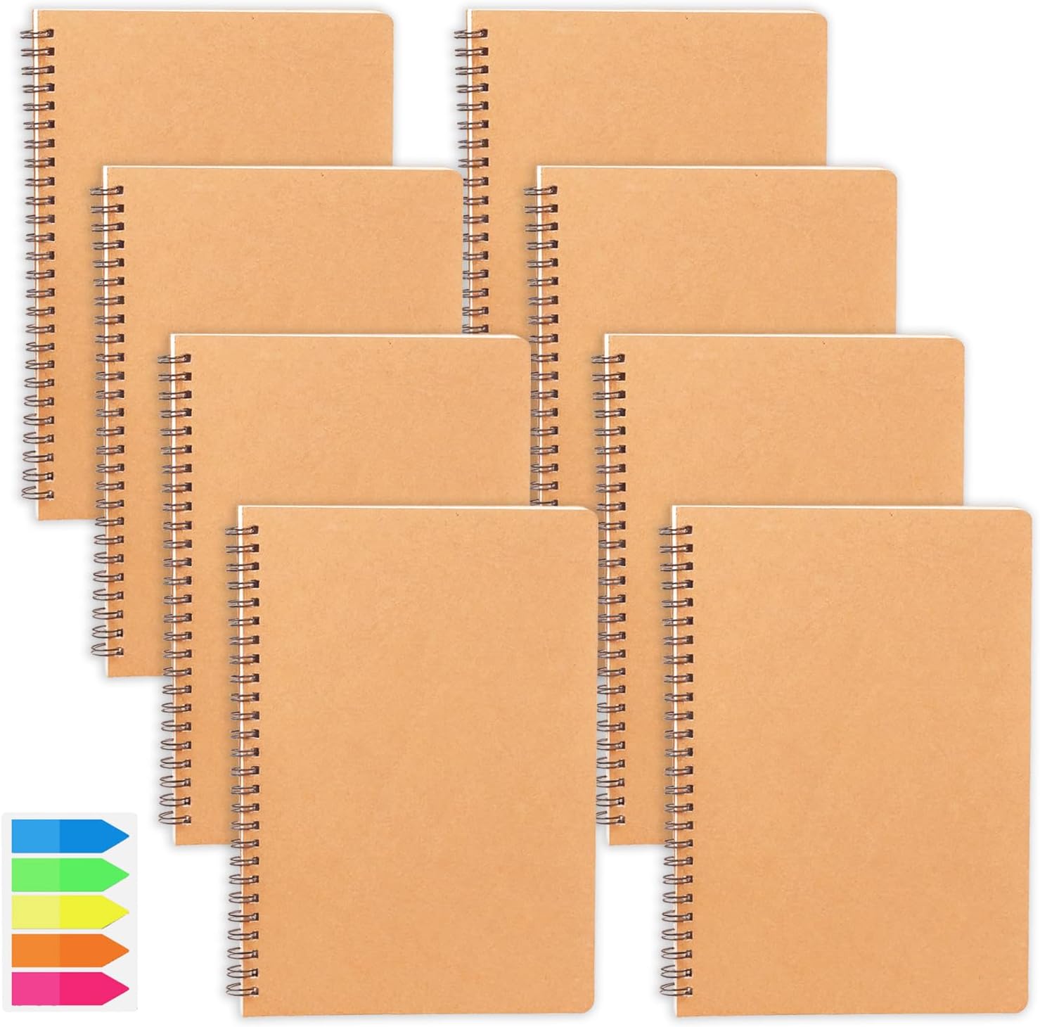 ELLECILA 8PCS Blank Notebooks, A6 Spiral Notebooks, Small Notebook with ...
