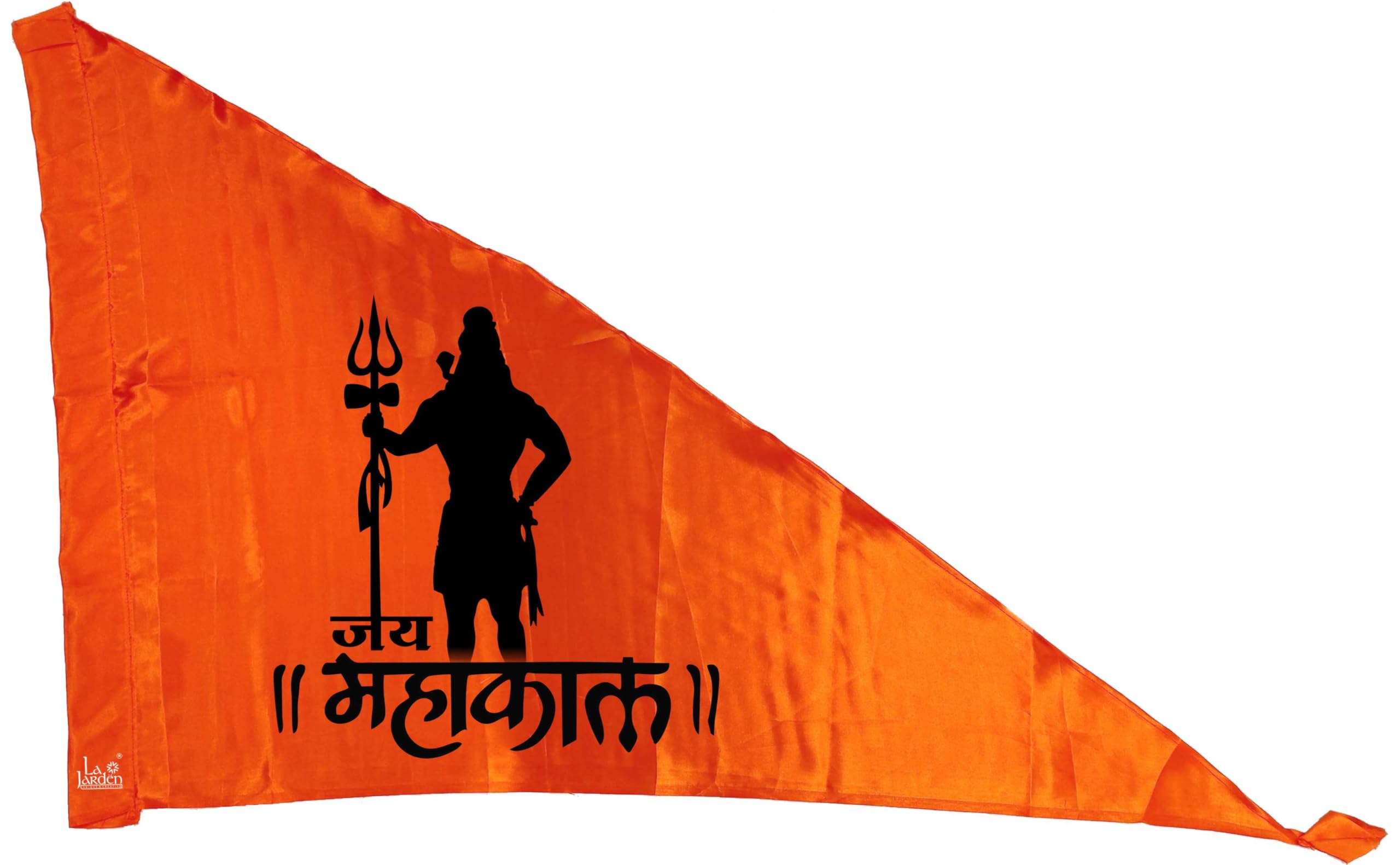 La Jarden LARGE SIZE Jai Mahakal Flag 3x4.5 feet, Bholebaba ka jhanda ...
