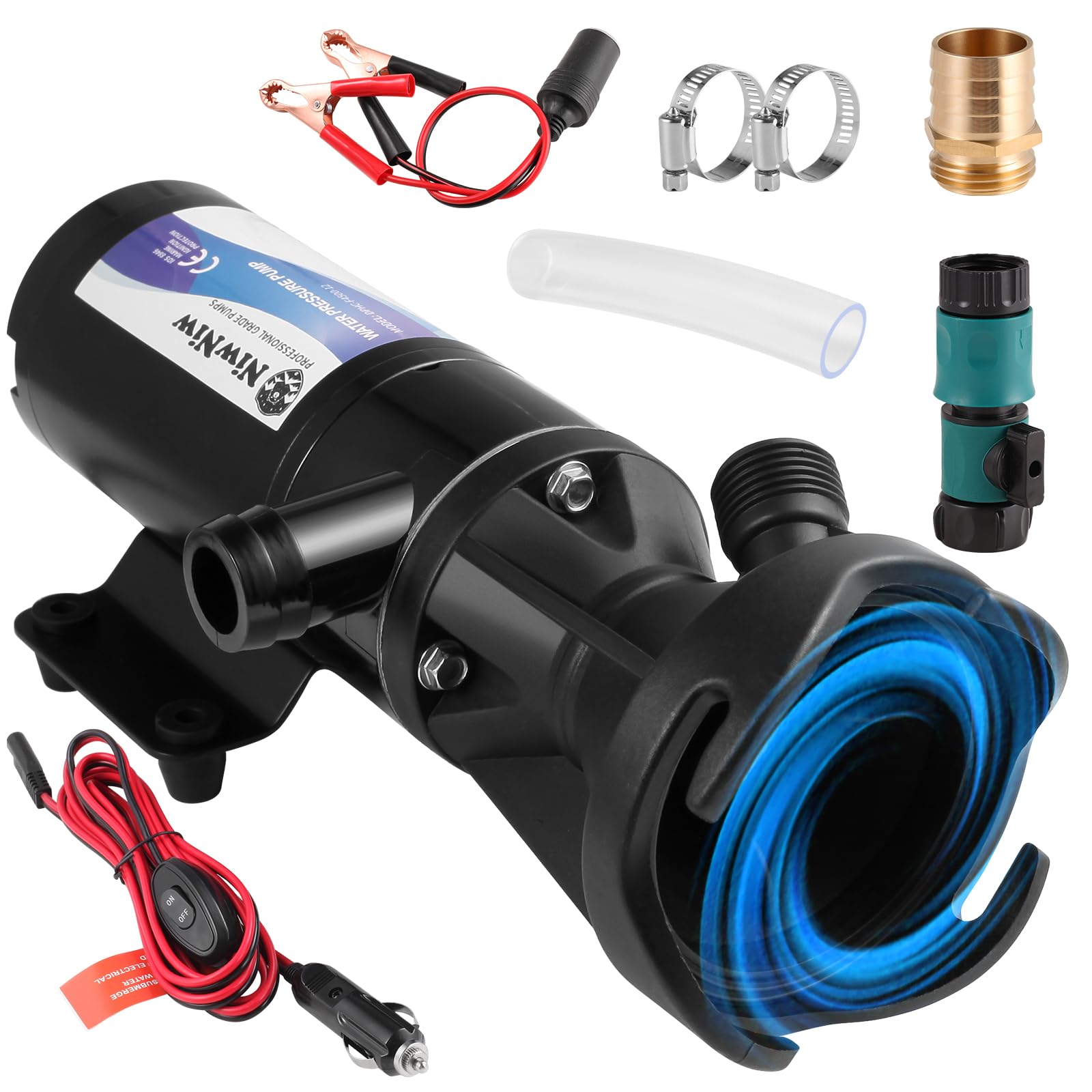 NiwNiw RV Macerator Pump,12V DC 12GPM Suction Quick Release Self ...