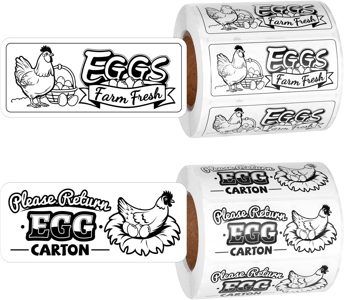 Amazon.com : 2 Rolls / 1000pcs Chicken Egg Carton Labels Stickers, 2 ...
