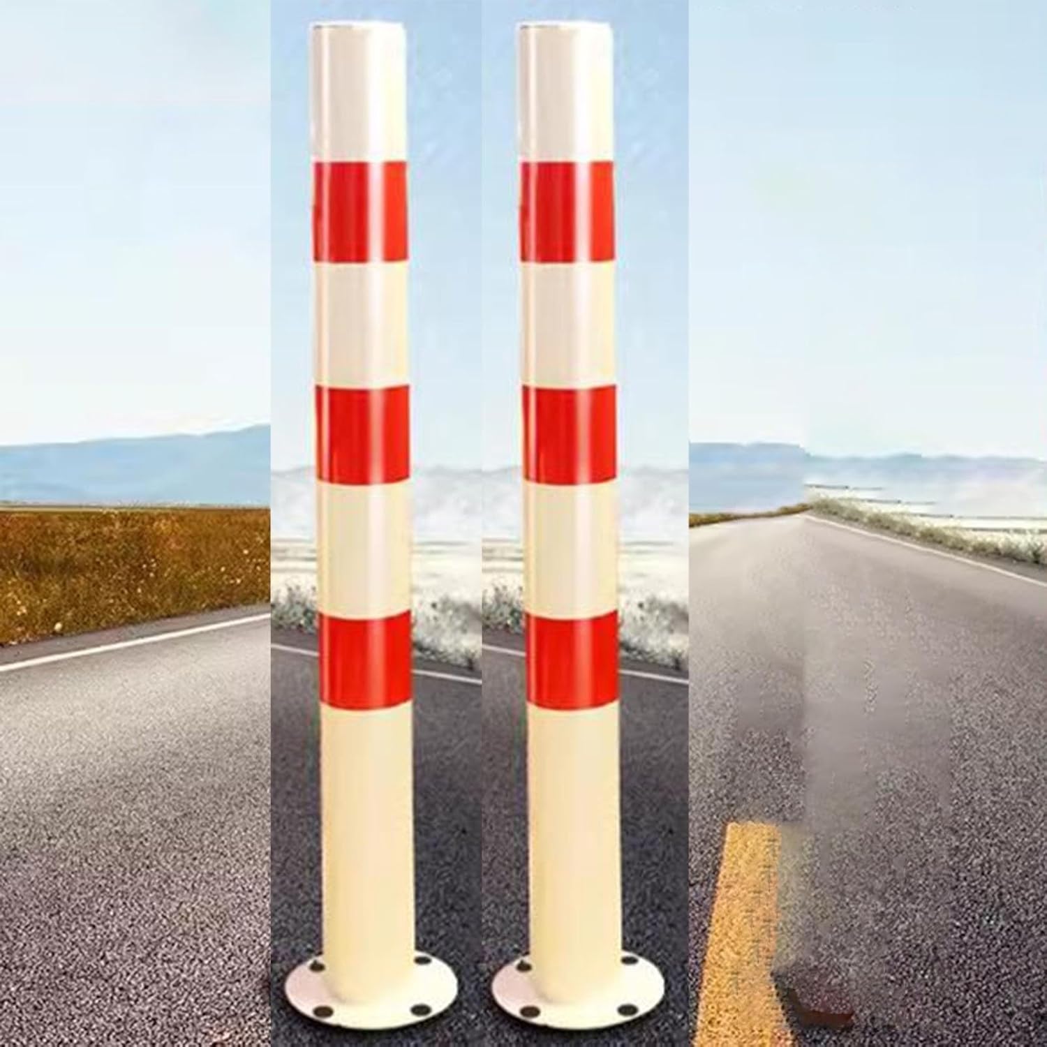 Traffic Cone Safety Barrier Delineator Post Cone 2Pc Steel Parking ...