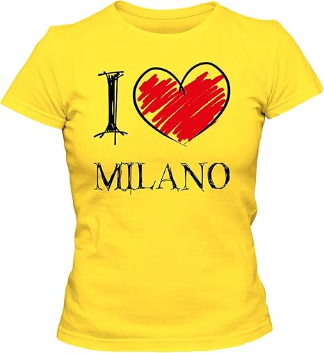 I Love Milano Fun Damen T-Shirt : Amazon.de: Bekleidung