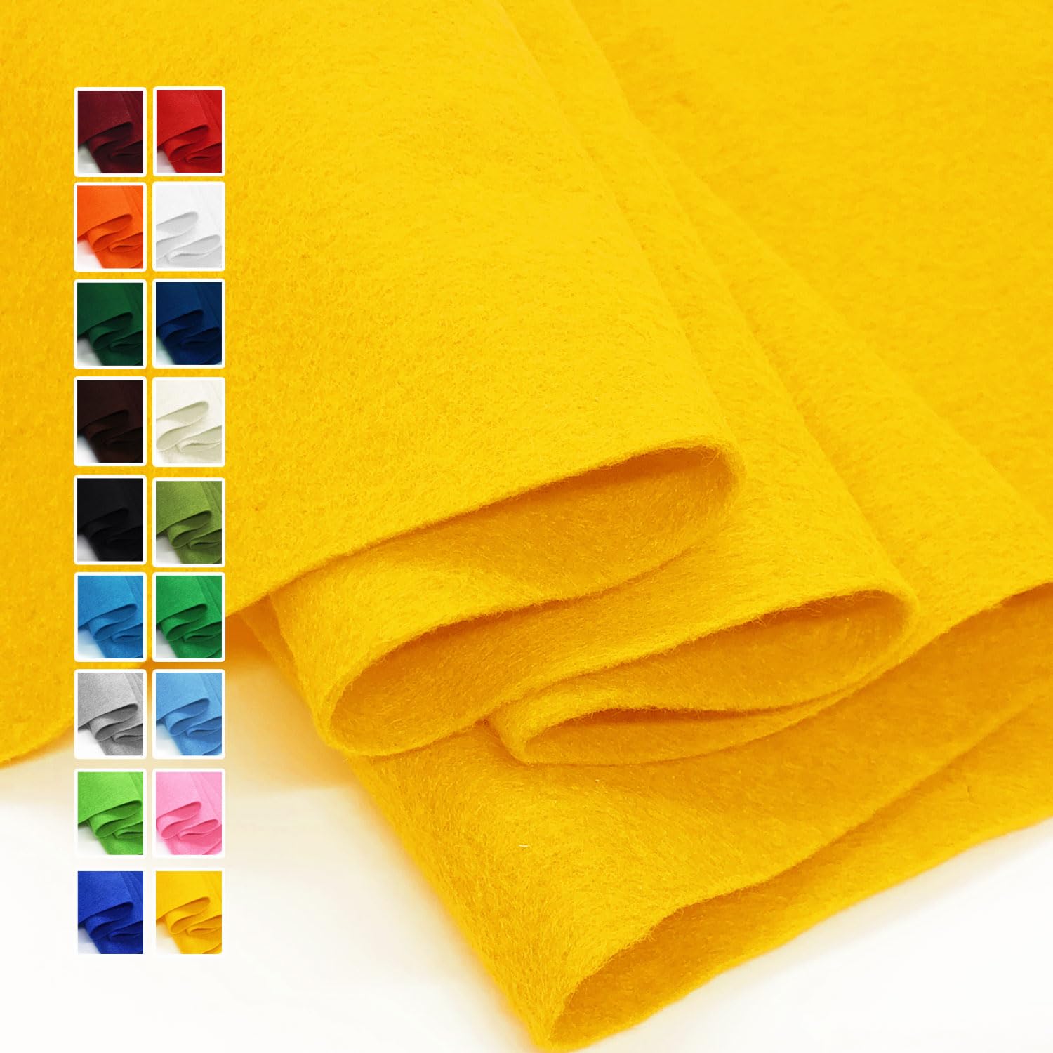 Amazon.com: Yellow Felt Fabric 36" X 36"(1 Square Yard), 1.6mm Thick ...