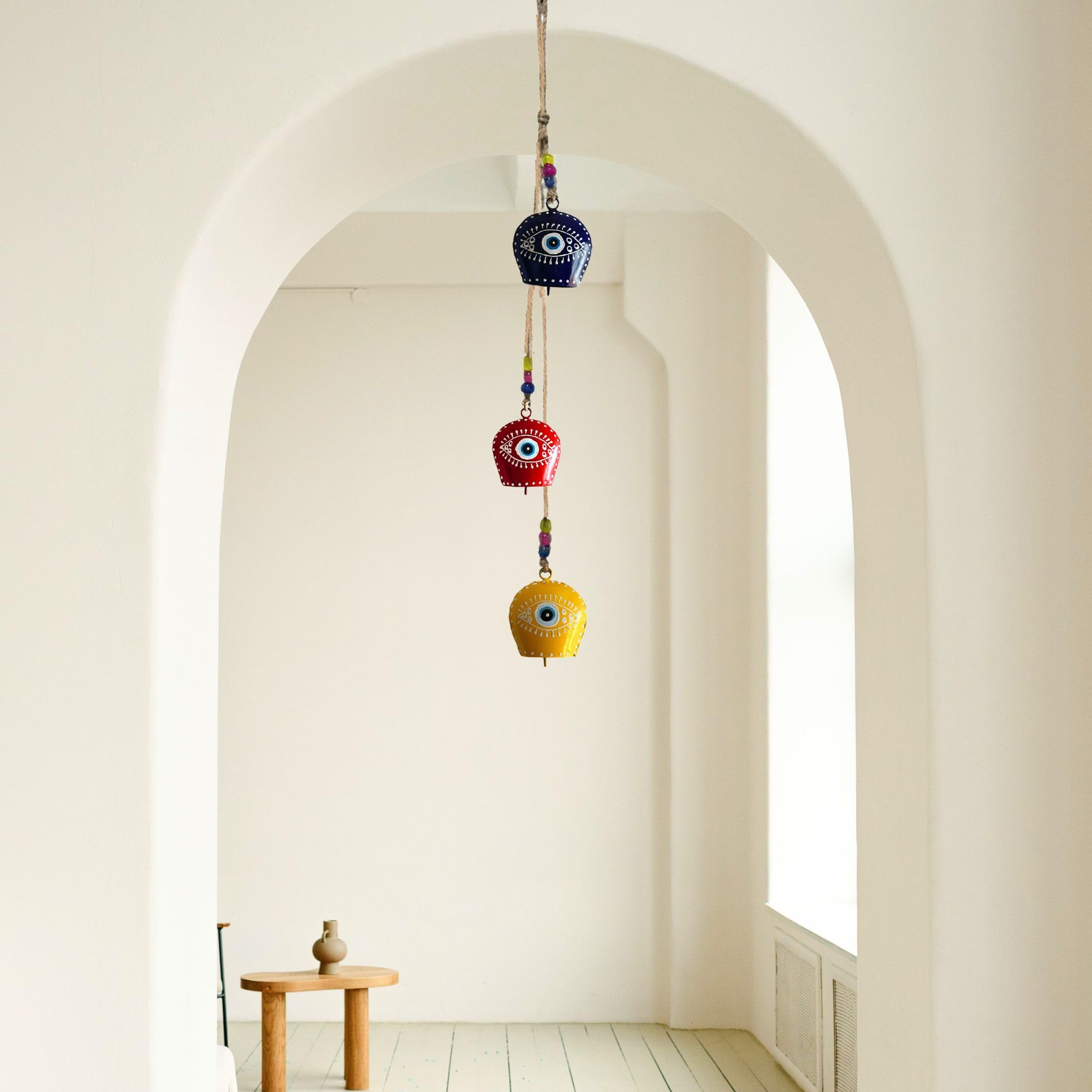 Buy Evil Eye Bell with Jute Hanging for Entrance | Lucky Bell Hanging ...