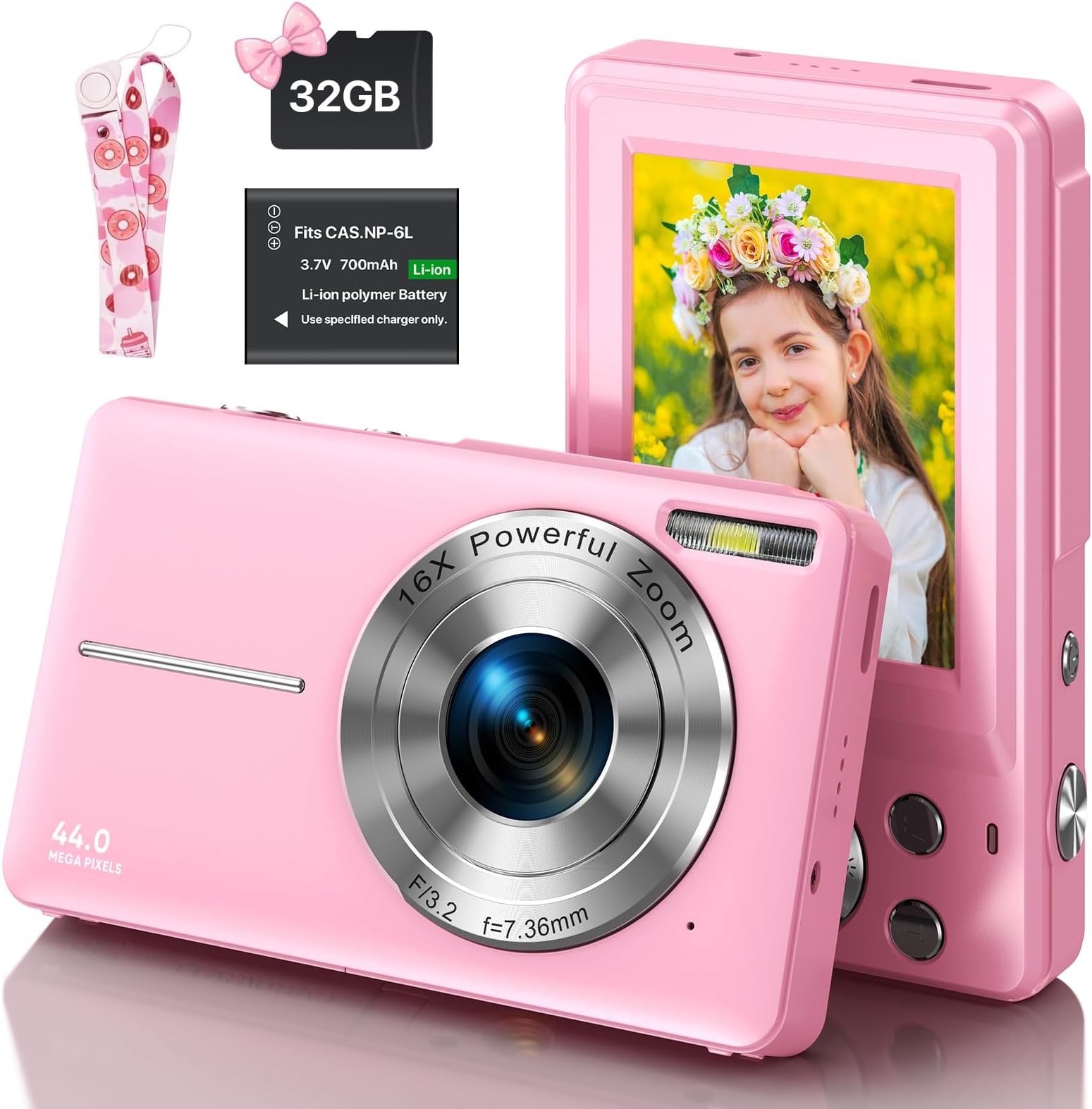 Amazon.com : Digital Camera with 32G Card, 1080P Kid Camera 44MP HD ...