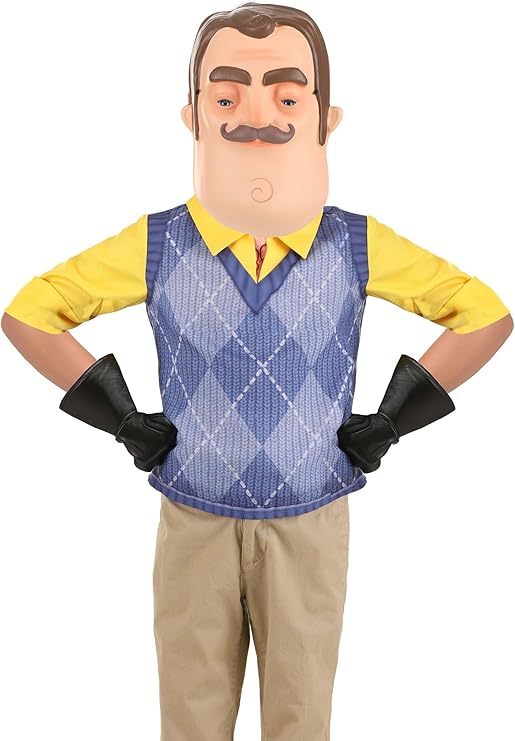 Amazon.com: Fun Costumes Kid's Hello Neighbor Costume Shirt, Gloves ...
