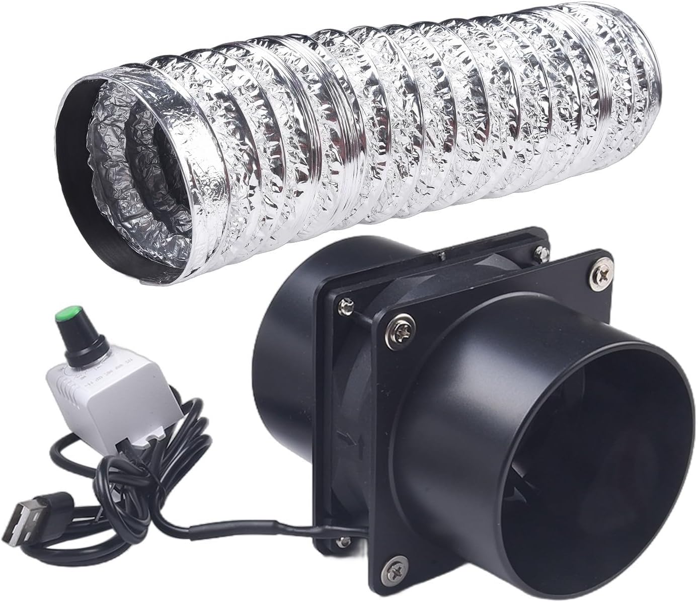 EpheyFIF 5W Quiet Inline Duct Fan with Variable Speed Controller, Duct ...