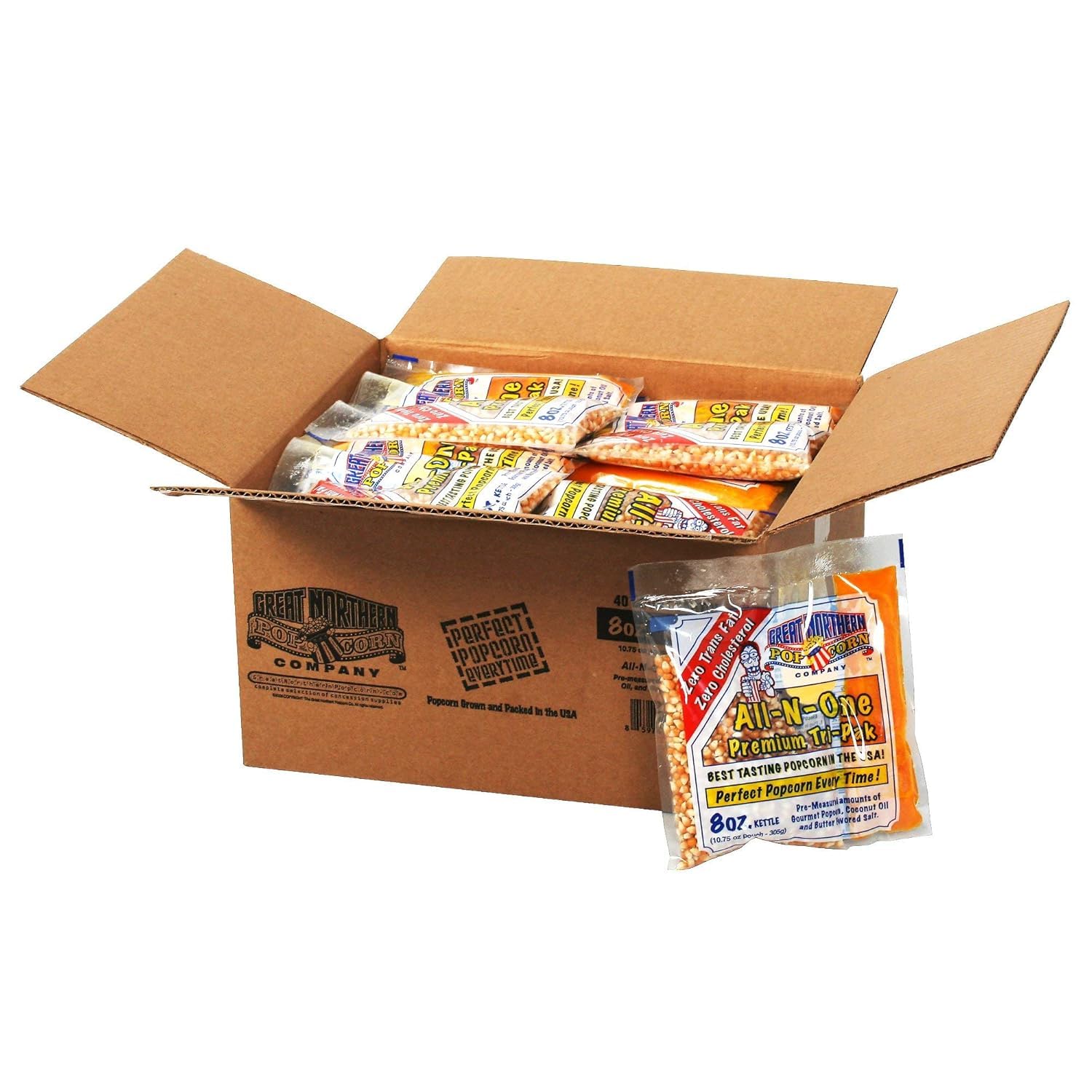 Amazon.com: Movie Theater Style 40-Count Popcorn Packs - Pre-Measured 8 ...