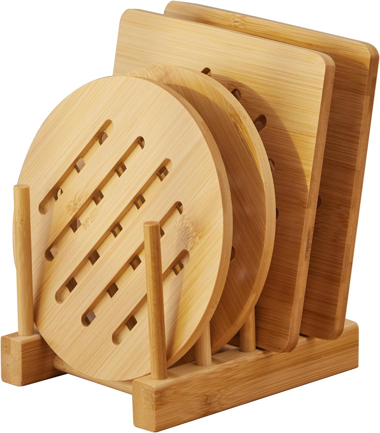 Amazon.com: Bamboo Trivet Kitchen Bamboo Hot Pads Trivet Natural Bamboo ...