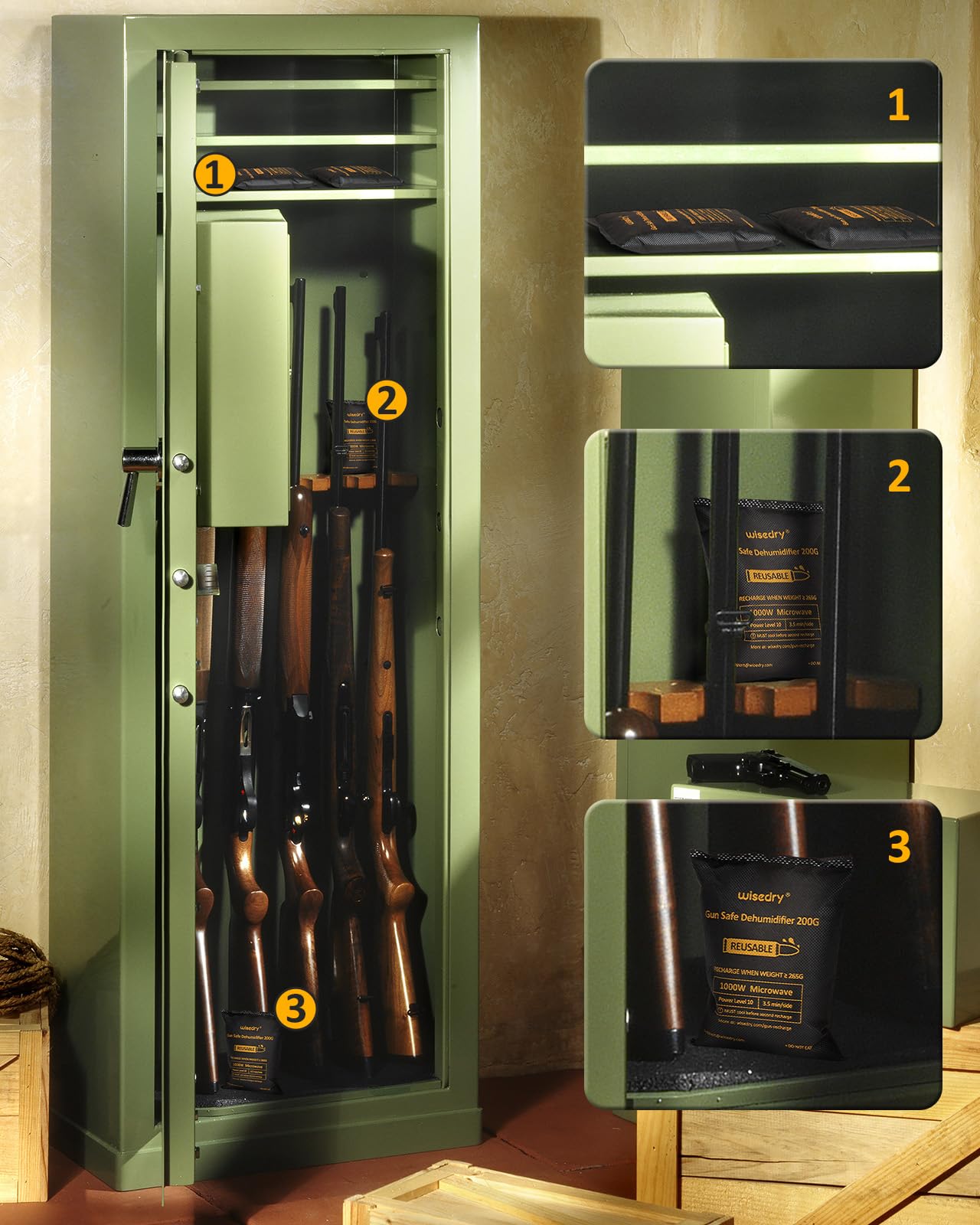 Snapklik.com : Wisedry 200 Grams X 2 Packs Gun Safe Dehumidifier ...