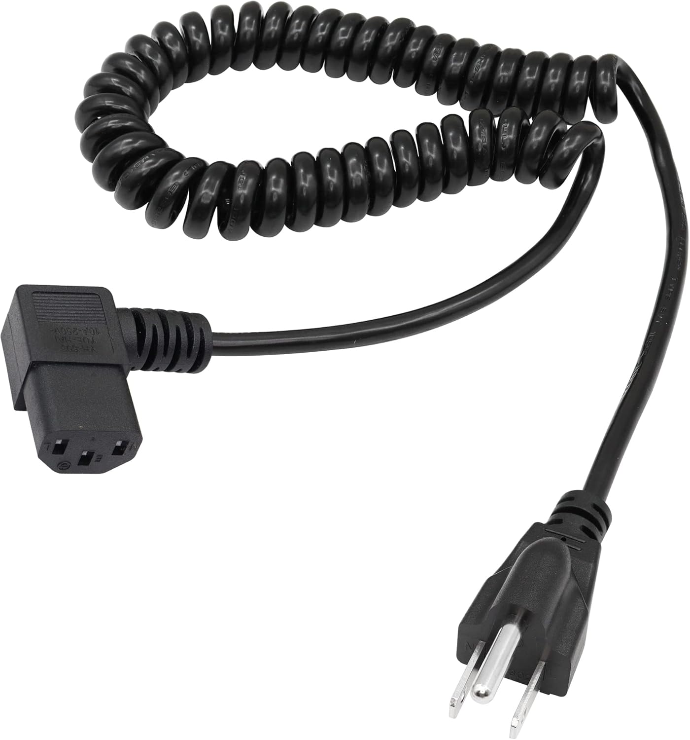 Amazon.com: Coiled AC Power Cord YACSEJAO 18 AWG 3 Prong NEMA 5-15P to ...