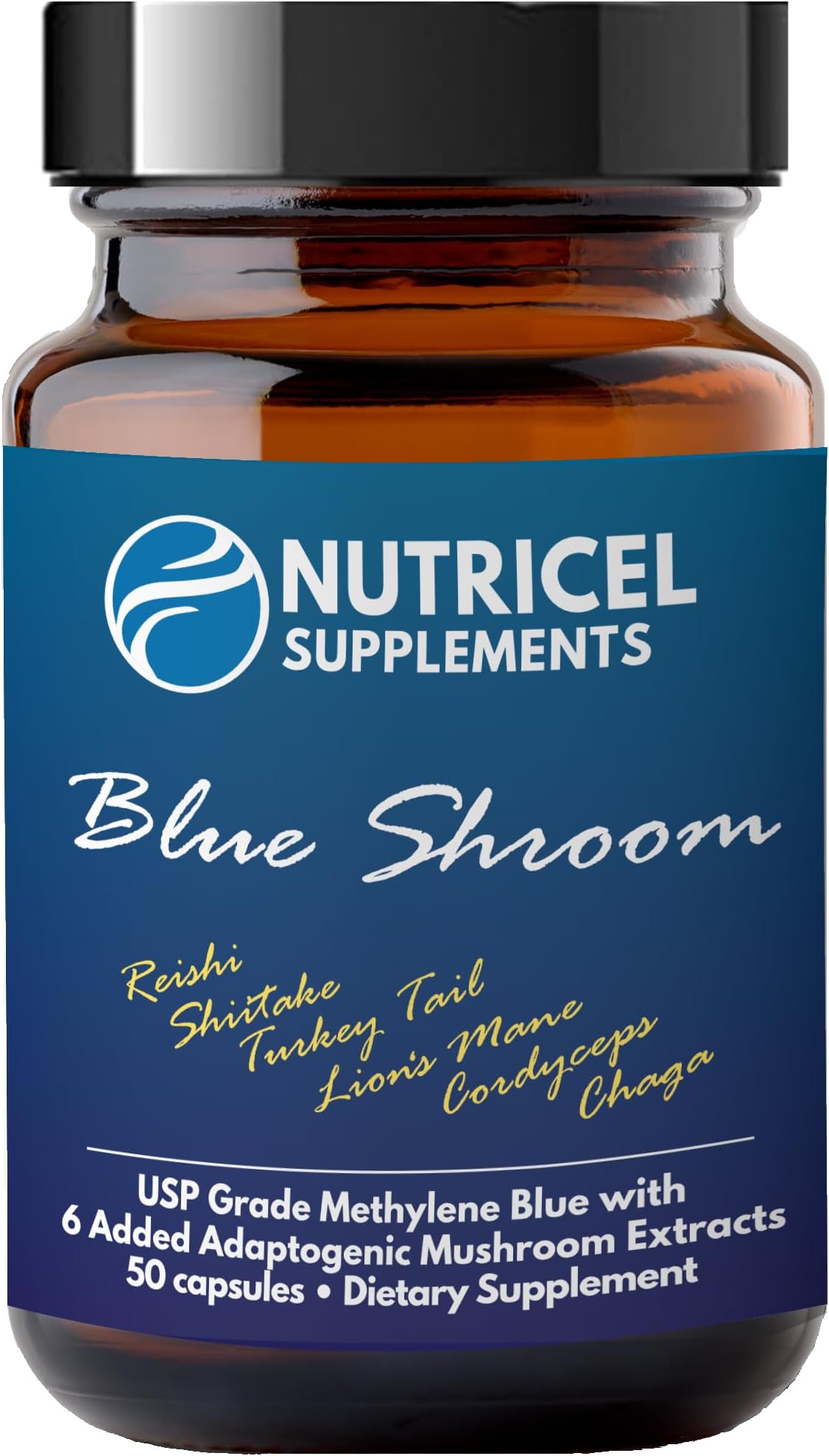 Amazon.com: Nutricel Supplements Methylene Blue (USP Grade) 1 Bottle 50 Capsules, with Mushroom ...