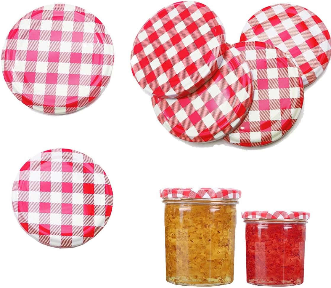Amazon.com: Leewoth 40pcs Red Jam Jar Lids Replacement Professional Jar ...