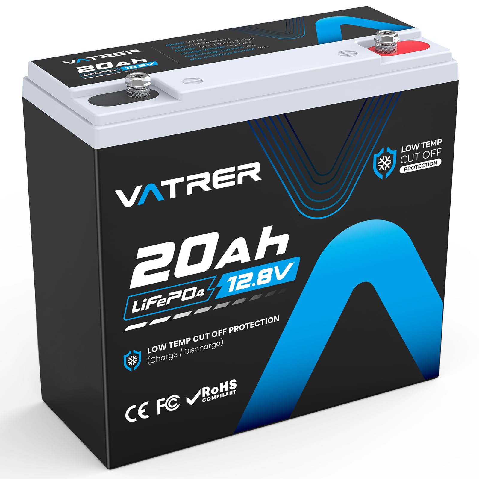 Amazon.com: 12V 20AH LiFePO4 Lithium Battery, Built-in 20A BMS, 5000 ...