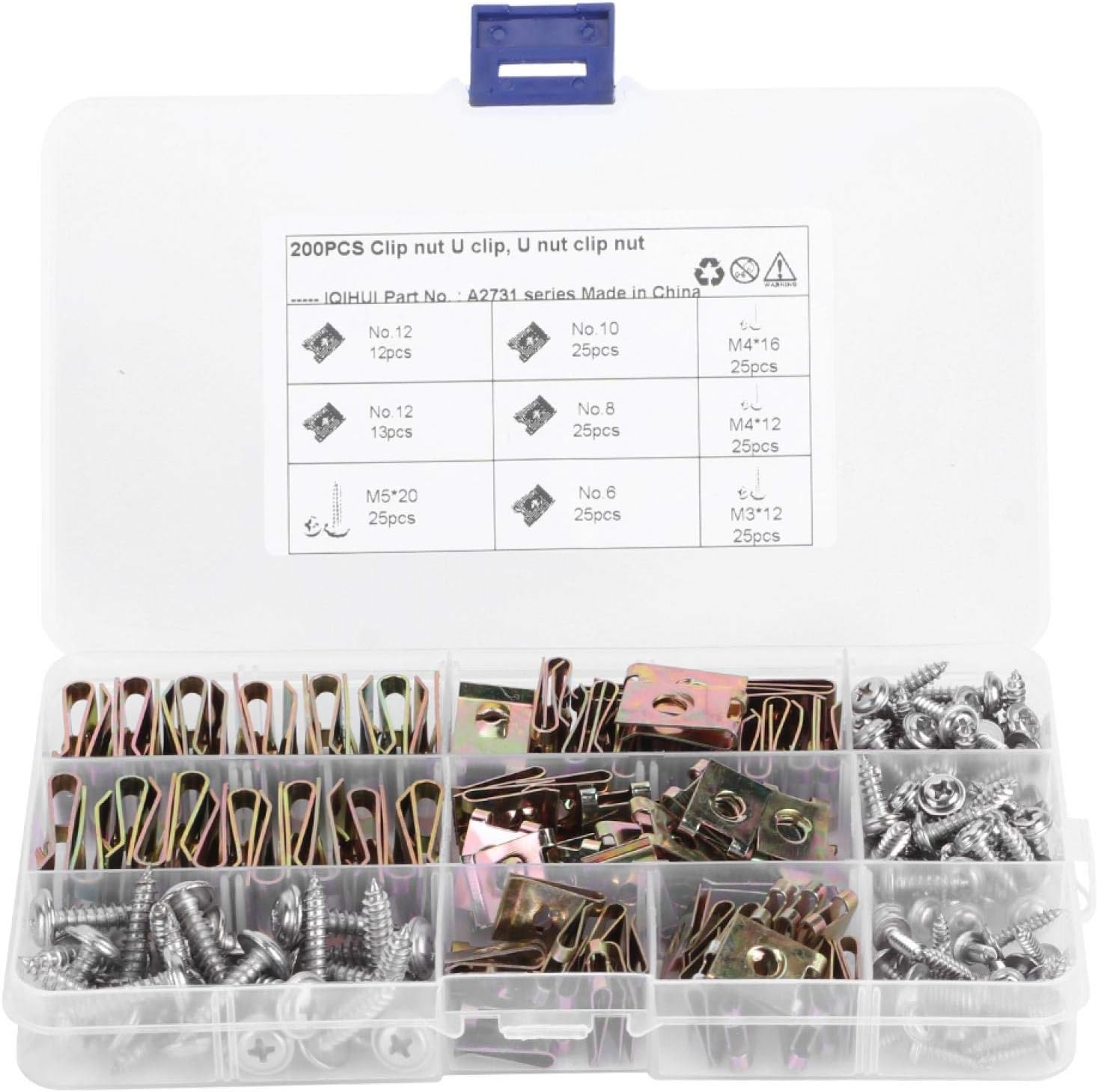 Amazon.com: U Type Clips and Nuts, Car U Clips Nuts 6/8/10/12 ...