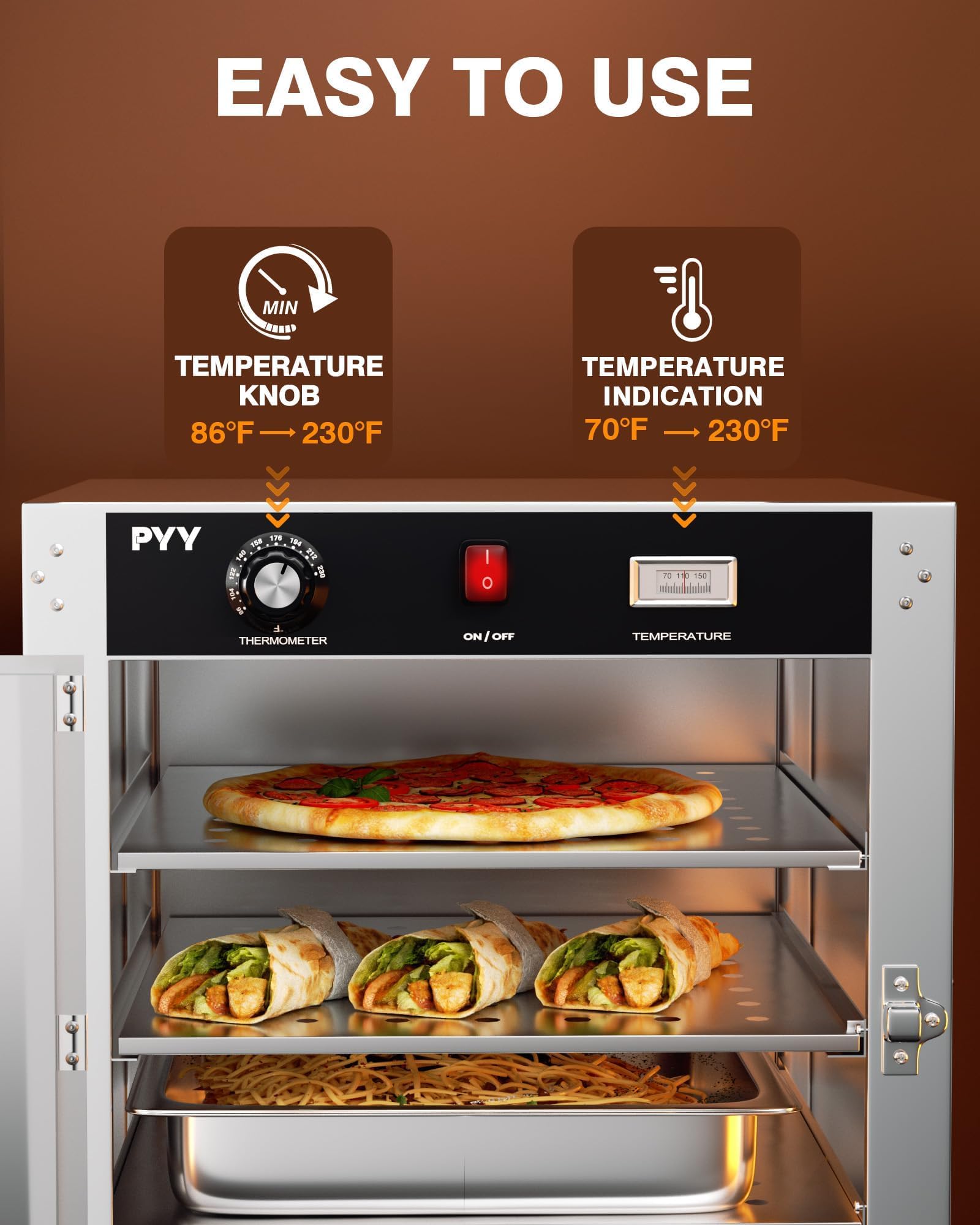 Snapklik.com : PYY Warming Cabinet 4 Tier 19x19x24 Hot Box Food Warmer ...
