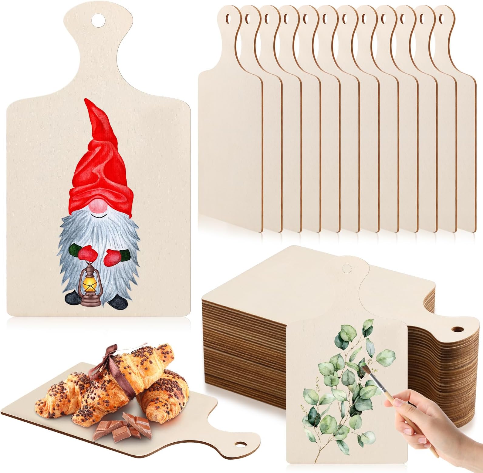 Amazon.com: TEHAUX 20pcs Mini Wood Cutting Board with Handle, Mini ...